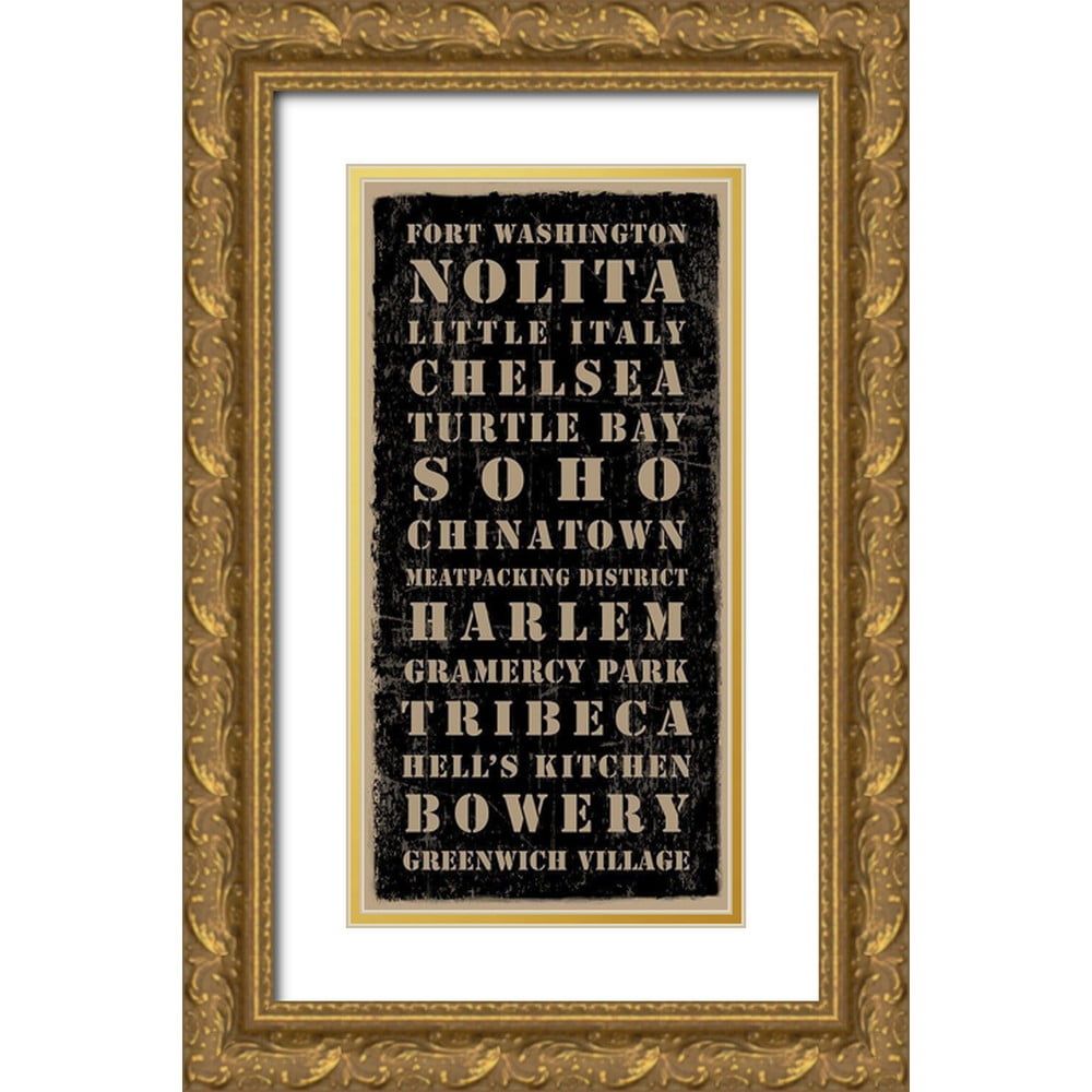 Anonymous 11x18 Gold Ornate Wood Framed with Double Matting Museum Art ...