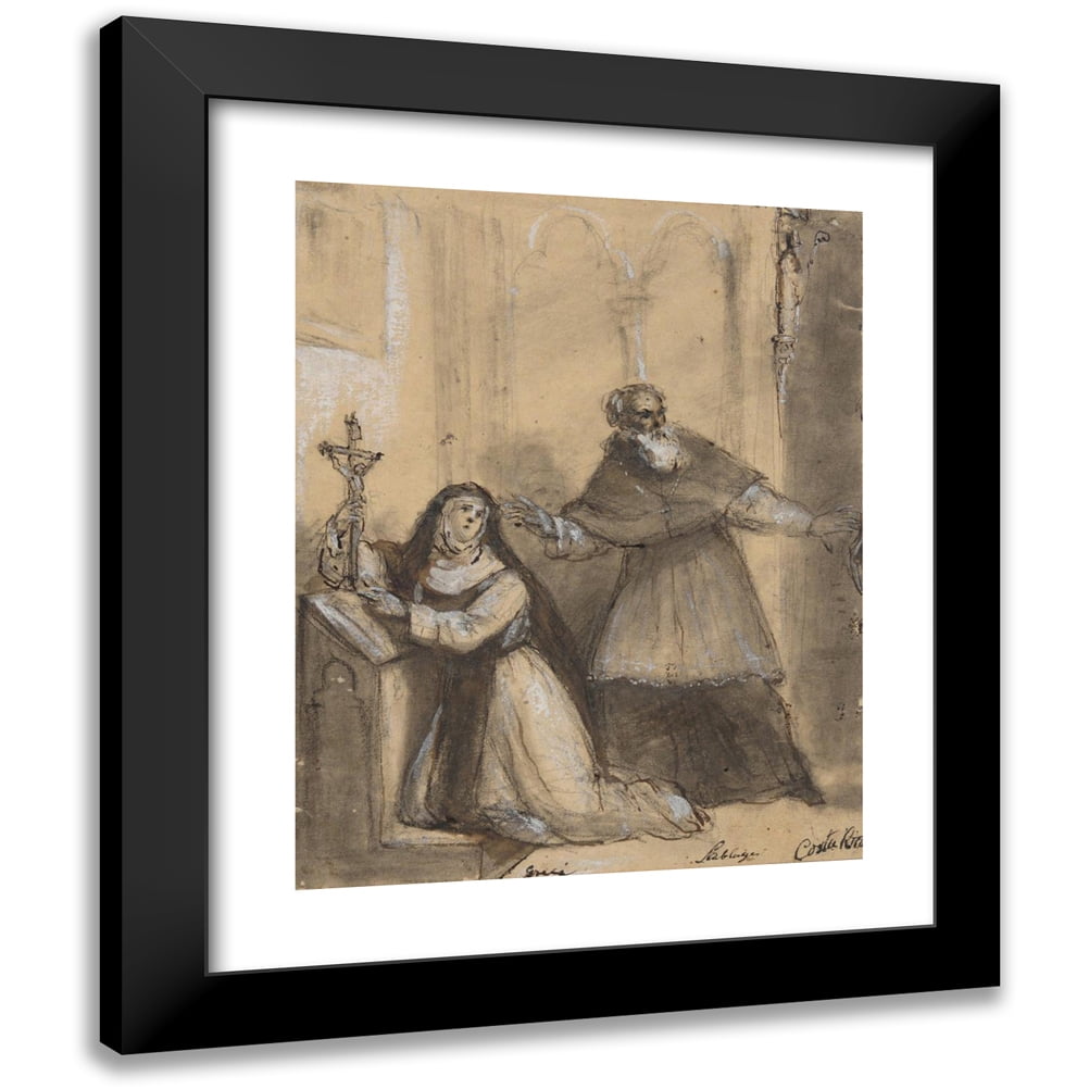 Anonymous 12x14 Black Modern Framed Museum Art Print Titled - A Nun and ...