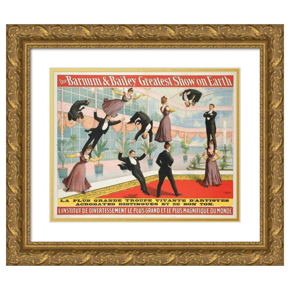 Anonymous 14x12 Gold Ornate Wood Frame and Double Matted Museum Art ...