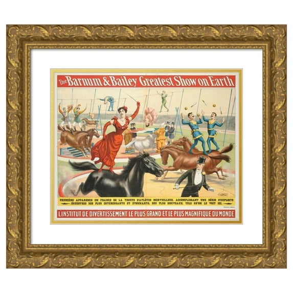 Anonymous 14x12 Gold Ornate Wood Frame and Double Matted Museum Art ...