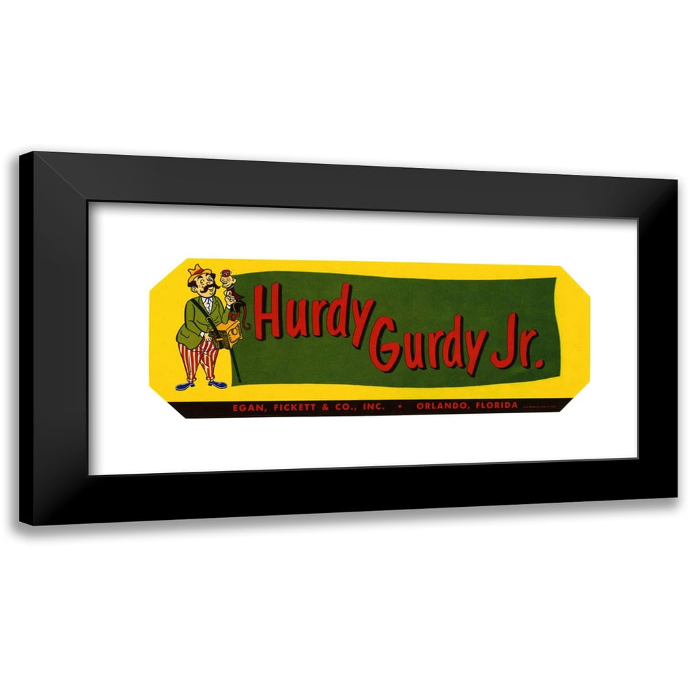 Anonymous 14x8 Black Modern Framed Museum Art Print Titled - Hurdy ...