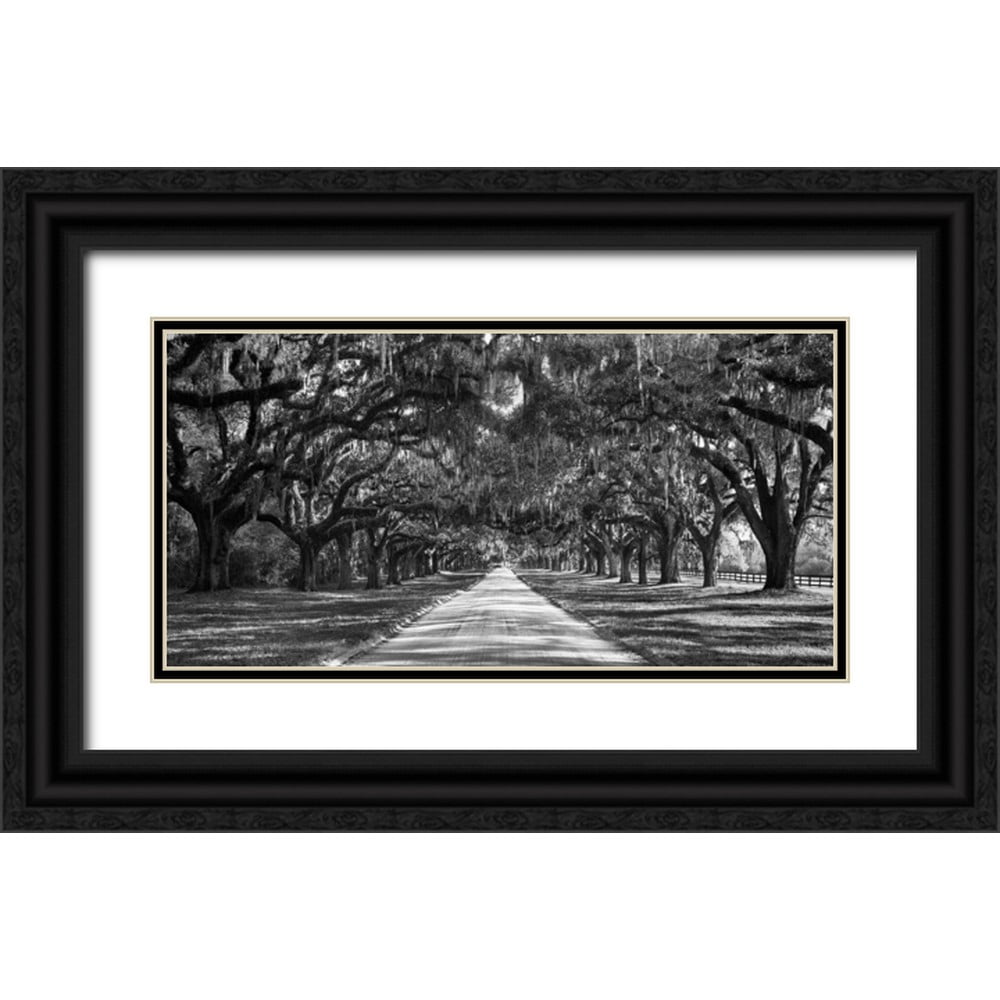 Anonymous 14x9 Black Ornate Wood Framed with Double Matting Museum Art ...