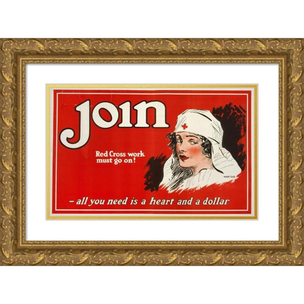 Anonymous 18x13 Gold Ornate Wood Frame and Double Matted Museum Art ...