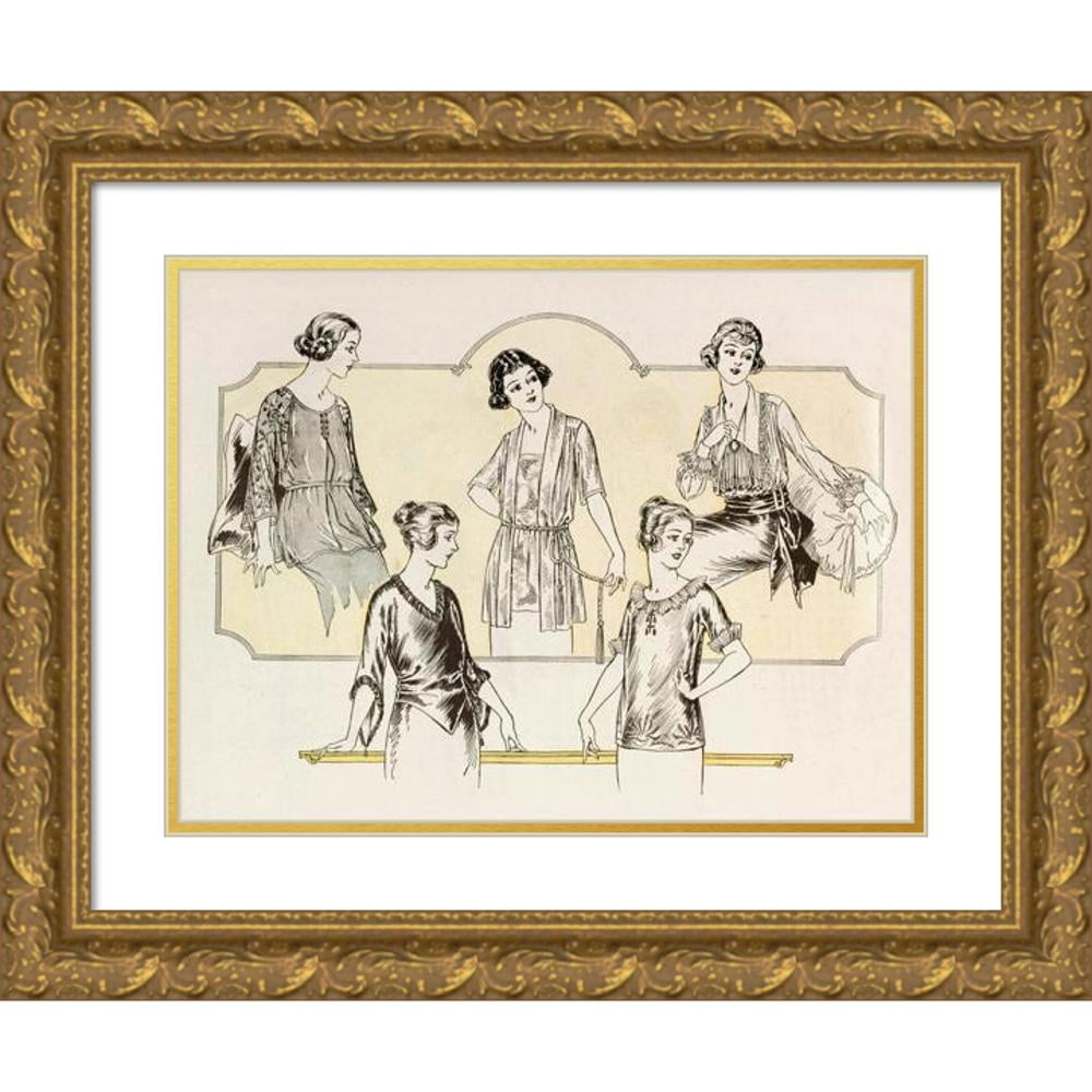 Anonymous 18x14 Gold Ornate Wood Frame and Double Matted Museum Art ...