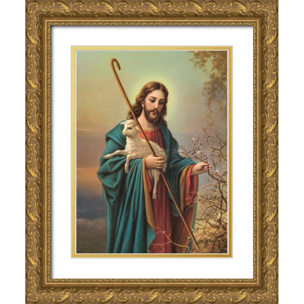 Anonymous 19x24 Gold Ornate Wood Framed with Double Matting Museum Art ...