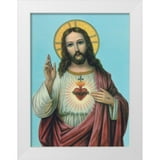 Anonymous 19x24 White Modern Wood Framed Museum Art Print Titled - HL. HERZ JESU - Walmart.com
