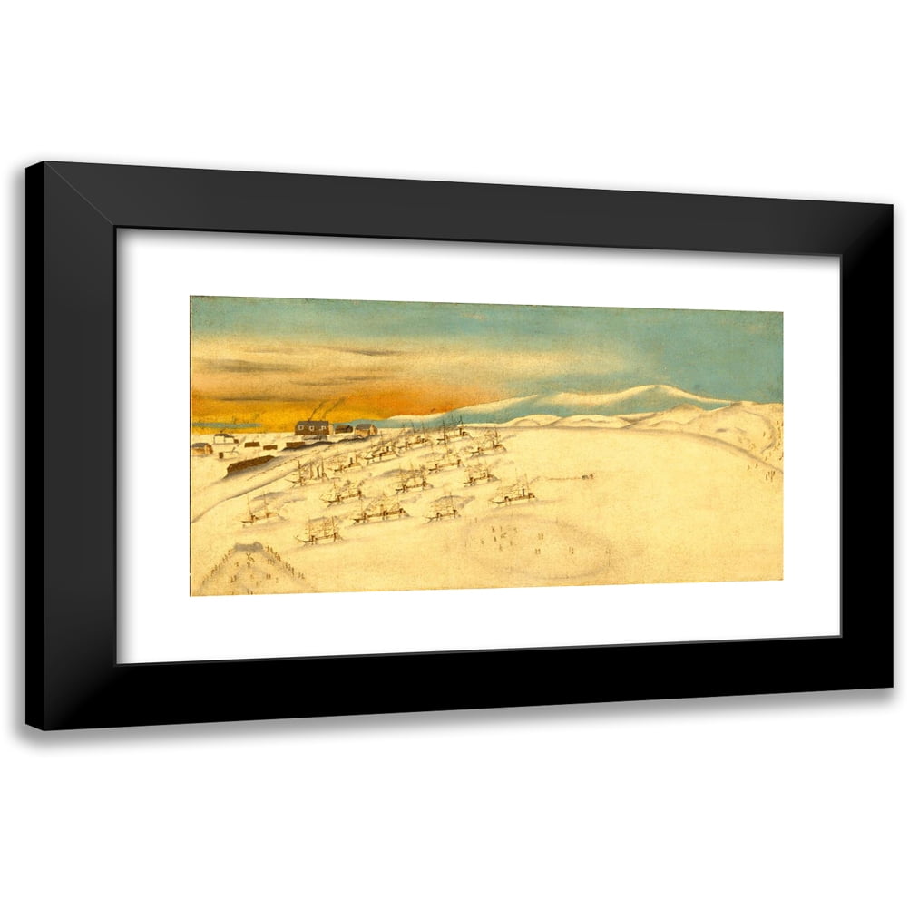 Anonymous 24x14 Black Modern Framed Museum Art Print Titled - Whaling ...