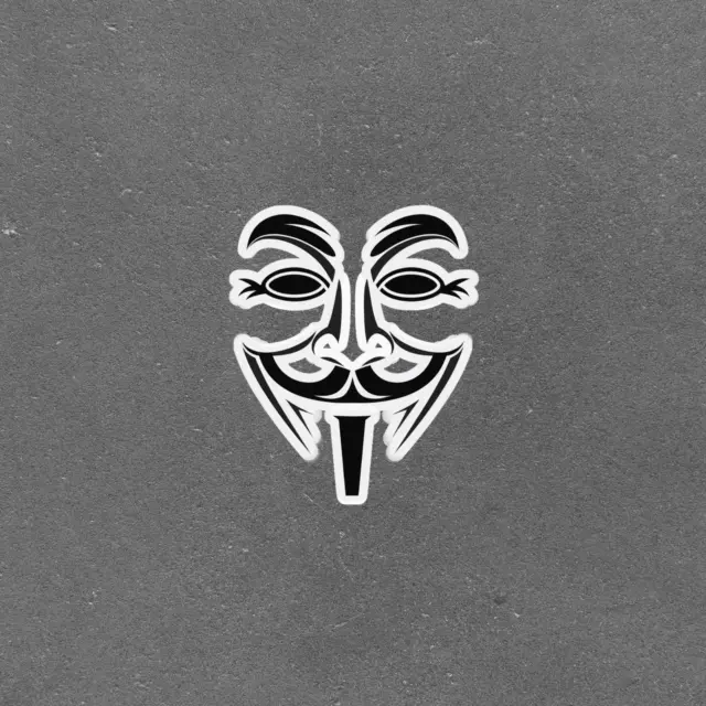 Anonymous Mask Vinyl Decal Sticker - V For Vendetta Inspired ...