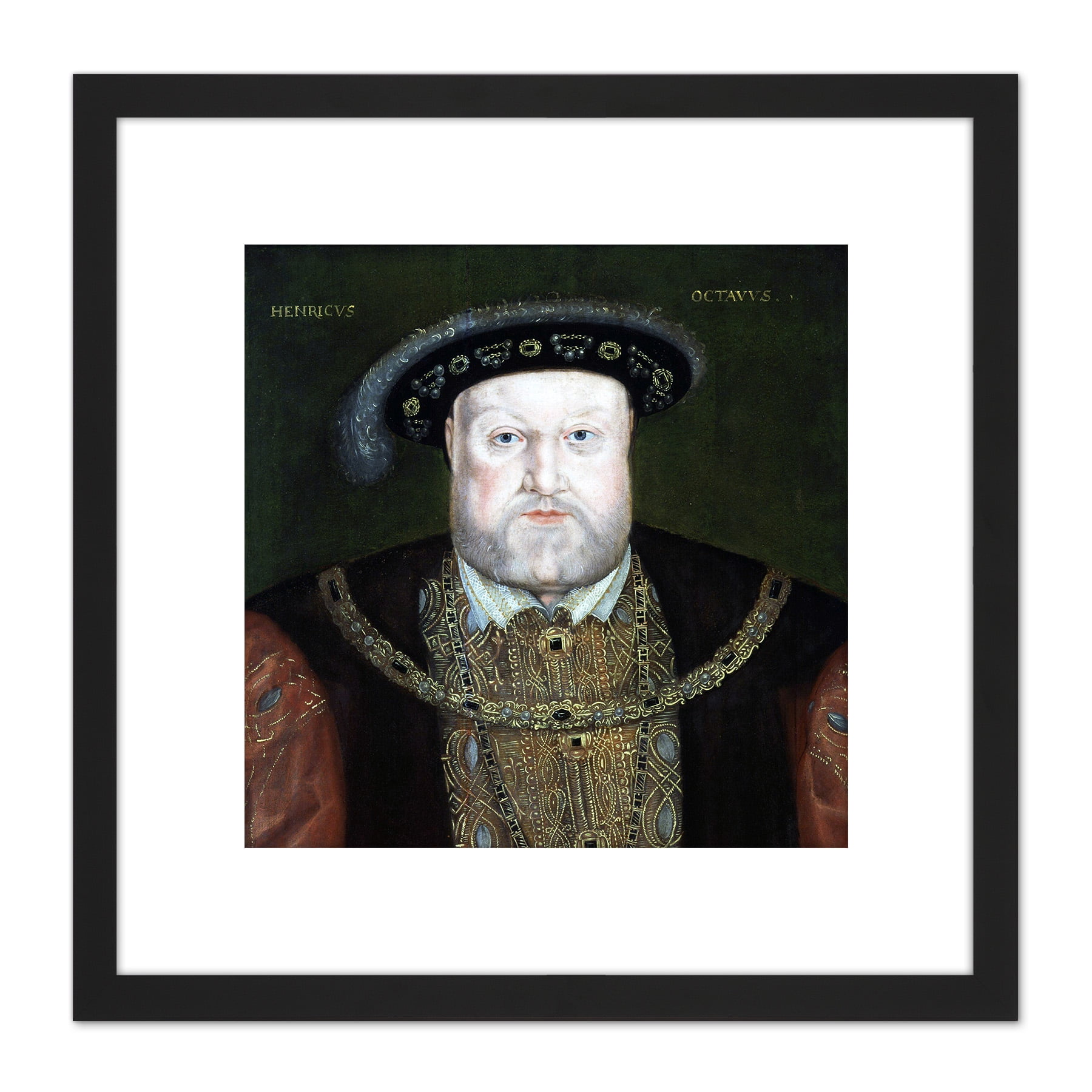 Anonymous Portrait Old King Henry VIII England Painting 8X8 Inch Square ...