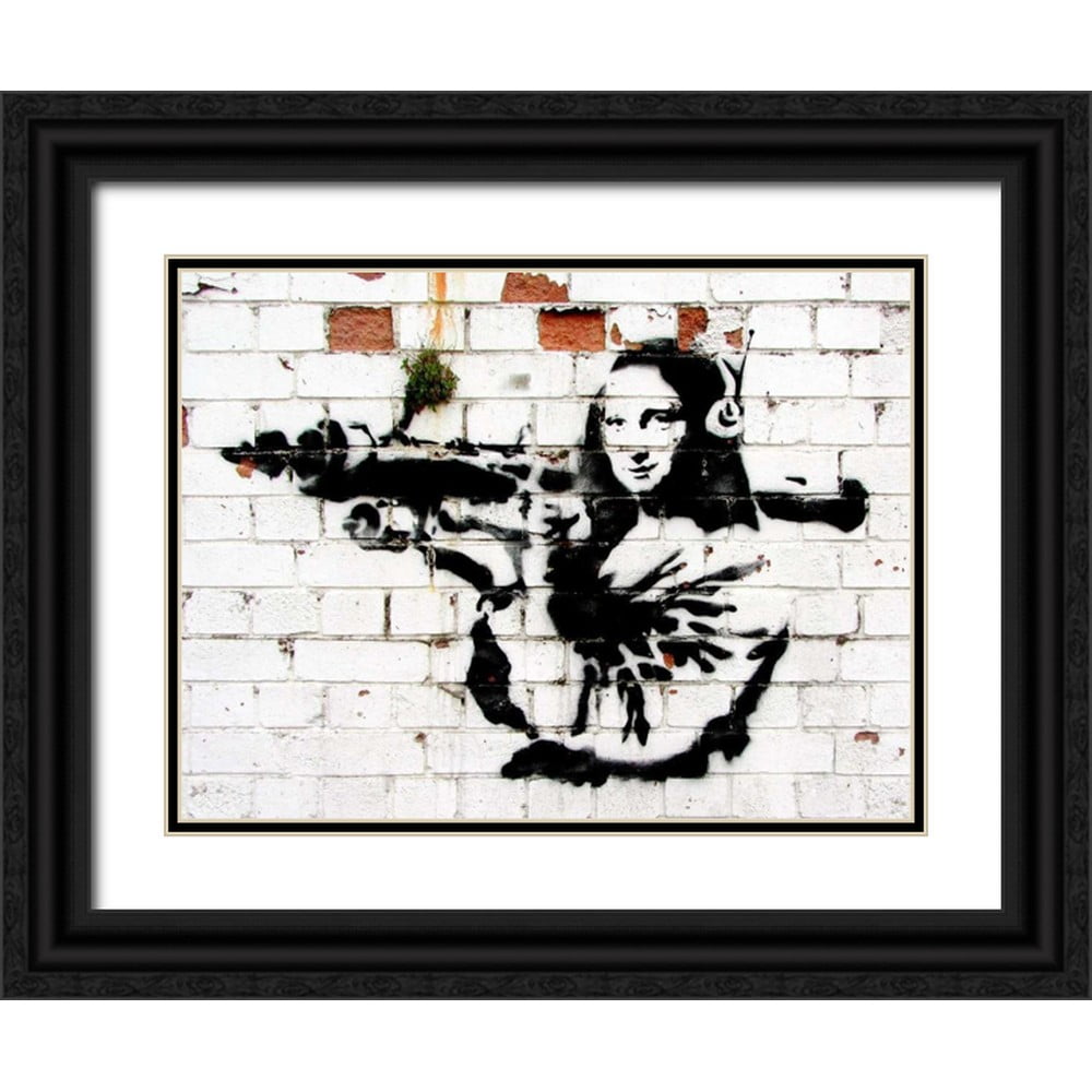Anonymous (attributed to Banksy) 24x19 Black Ornate Wood Framed with ...
