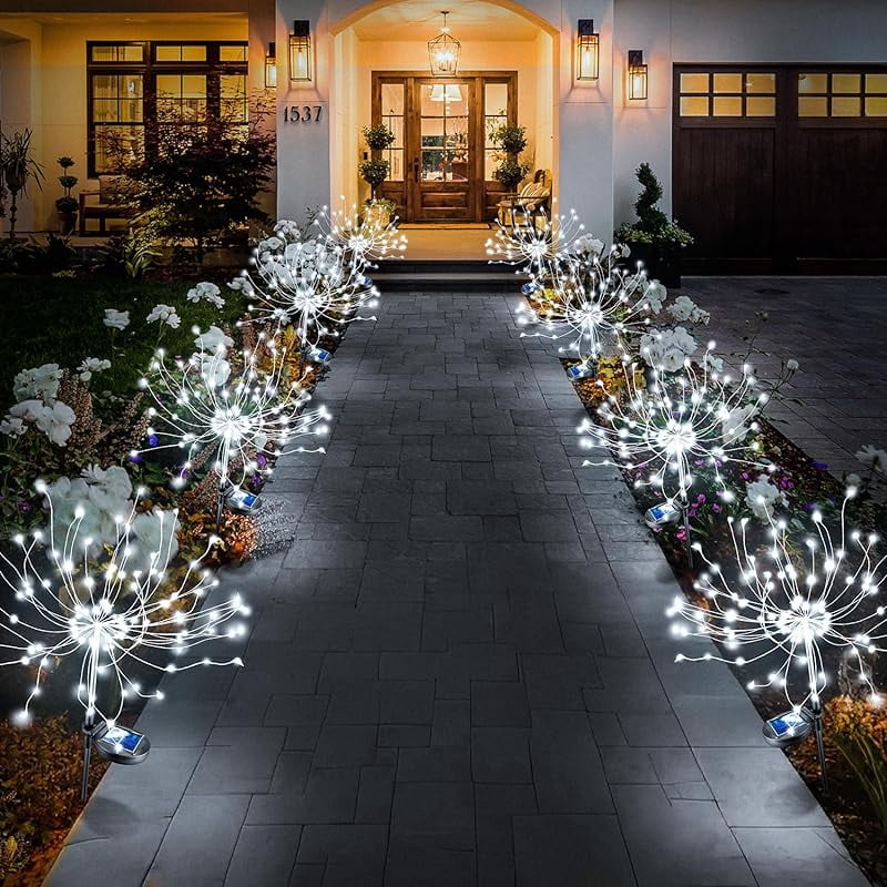 Anordsem Solar Lights Outdoor Waterproof: Garden Light Solar Powered for Yard Outside ...