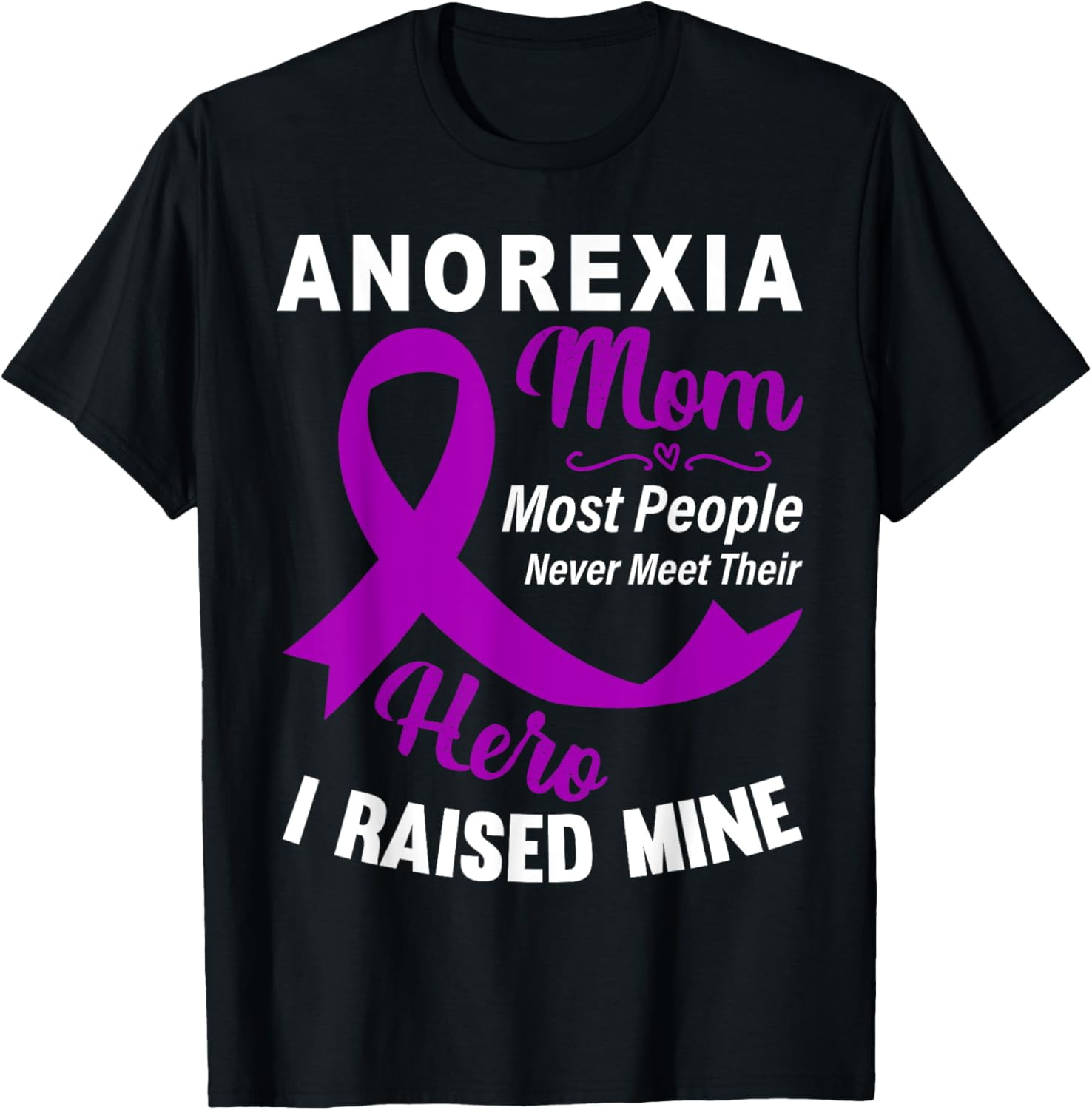Anorexia Awareness Purple Ribbon Mom Mother Support T-Shirt - Walmart.com