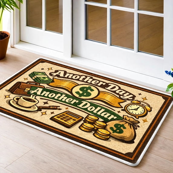 Another Day Another Dollar Doormat, Flannel Durable Washable Entrance ...