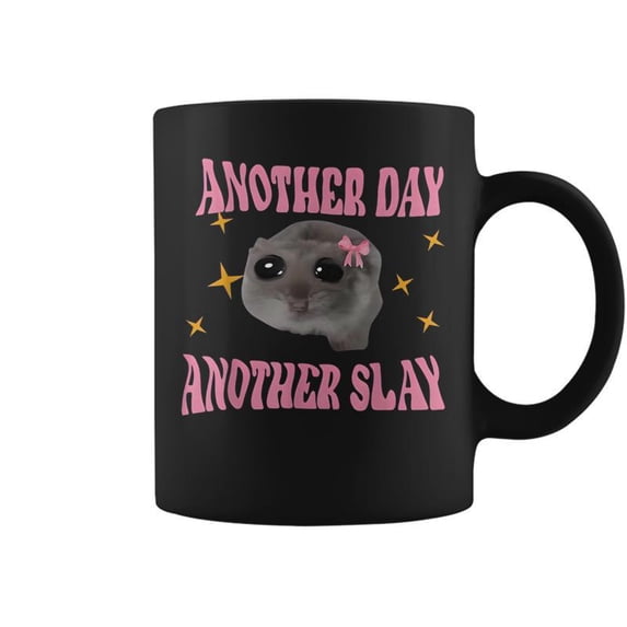 Another Day Another Slay Sad Hamster Meme Retro Groovy Coffee Mugs ...