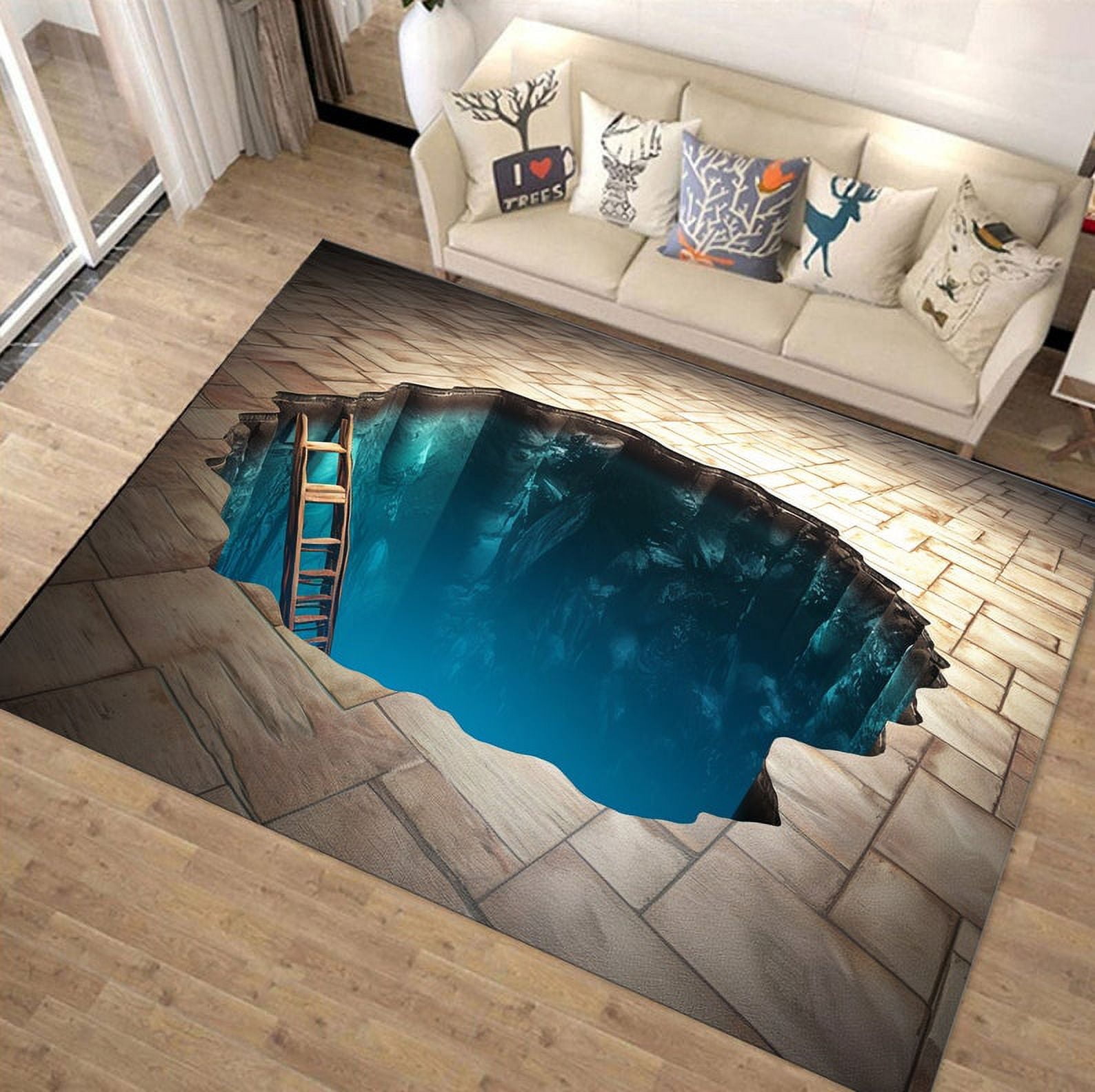 3D Look Area Rug, Illusion Rug, 3x5ft Washable Non-Slip - Walmart.com