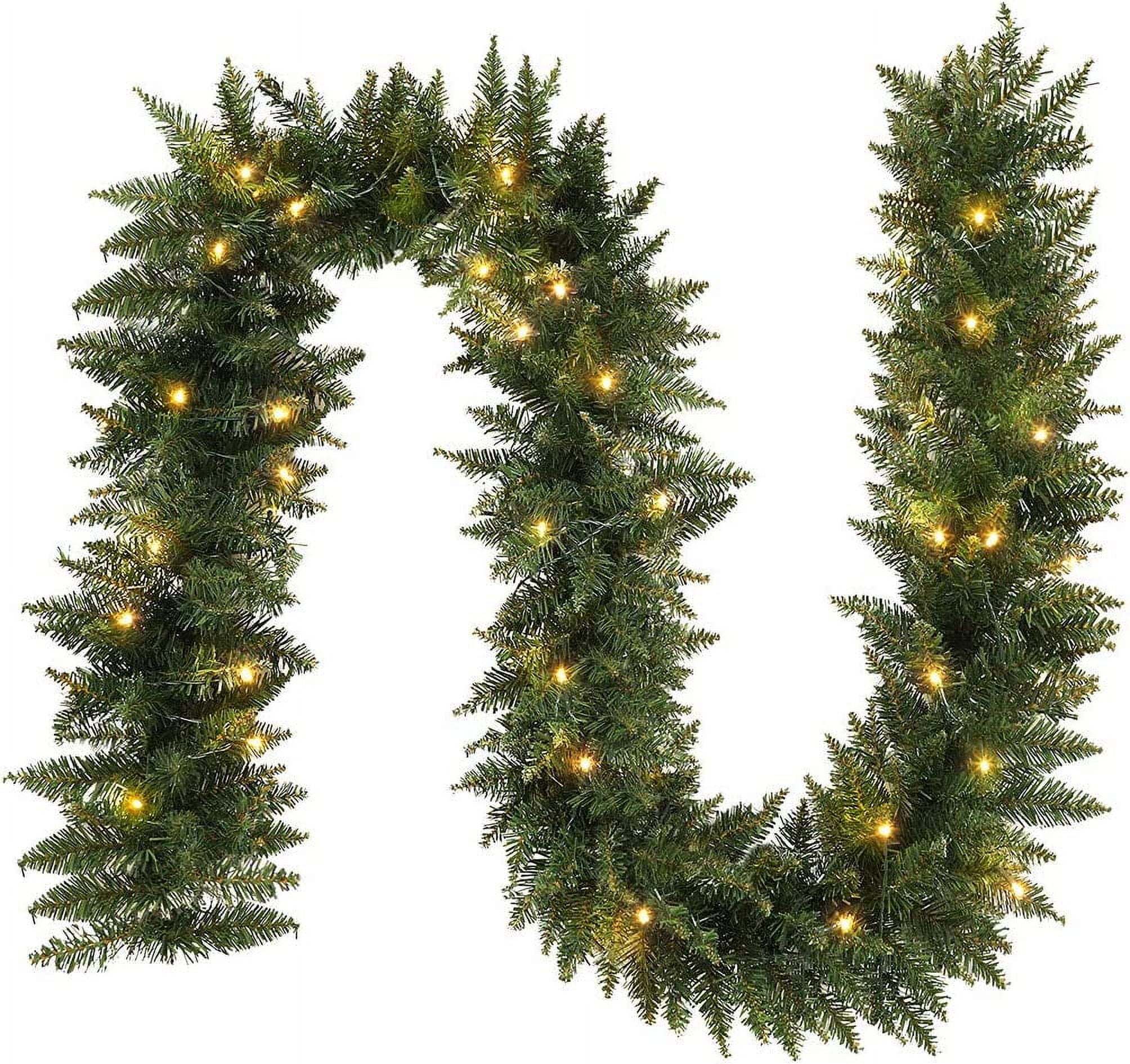 ANOTHERME 9 FT LED Pre-lit Christmas Garland, Lighted Decorations for ...
