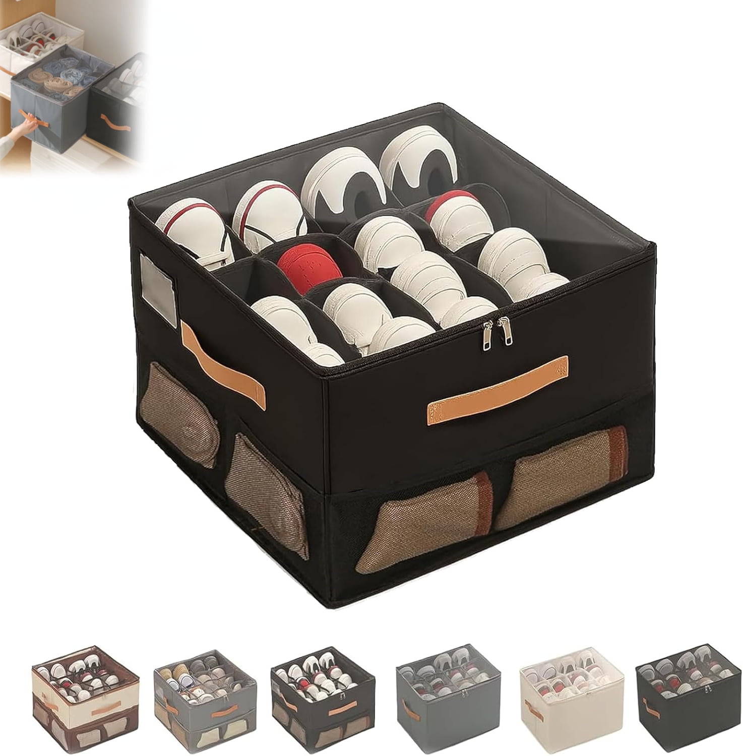 Anowadays Fabric Shoe Organizer Storage Box, 2025 New Fabric Shoe ...