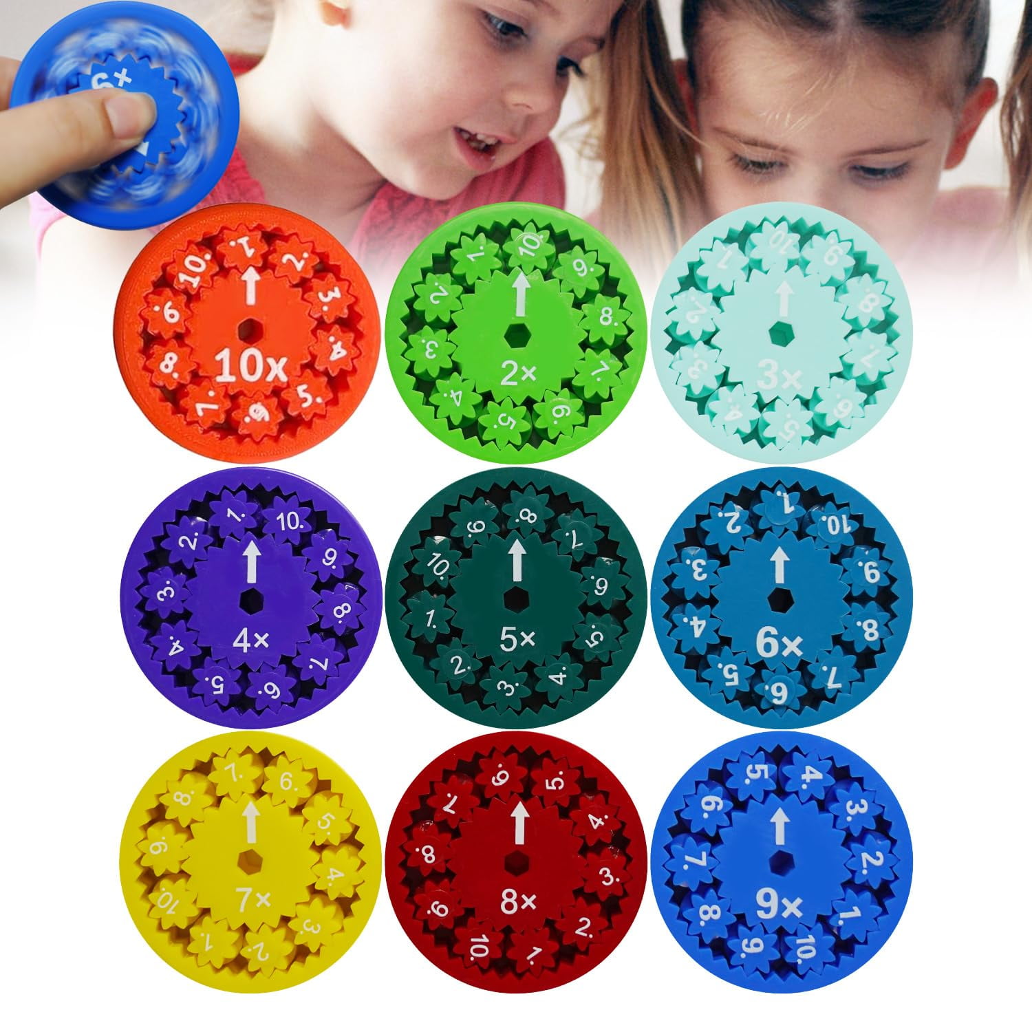 Anpole Math Fidget Toy, OIF8 Math Fact Fidget Toys, Round Single Digit ...