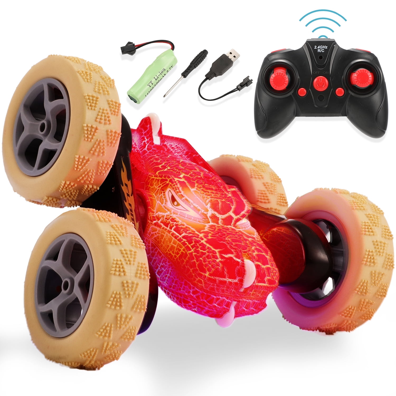 Anpro 2.4GHz Remote Control Car, Electric Race Stunt Car, Double Sided ...