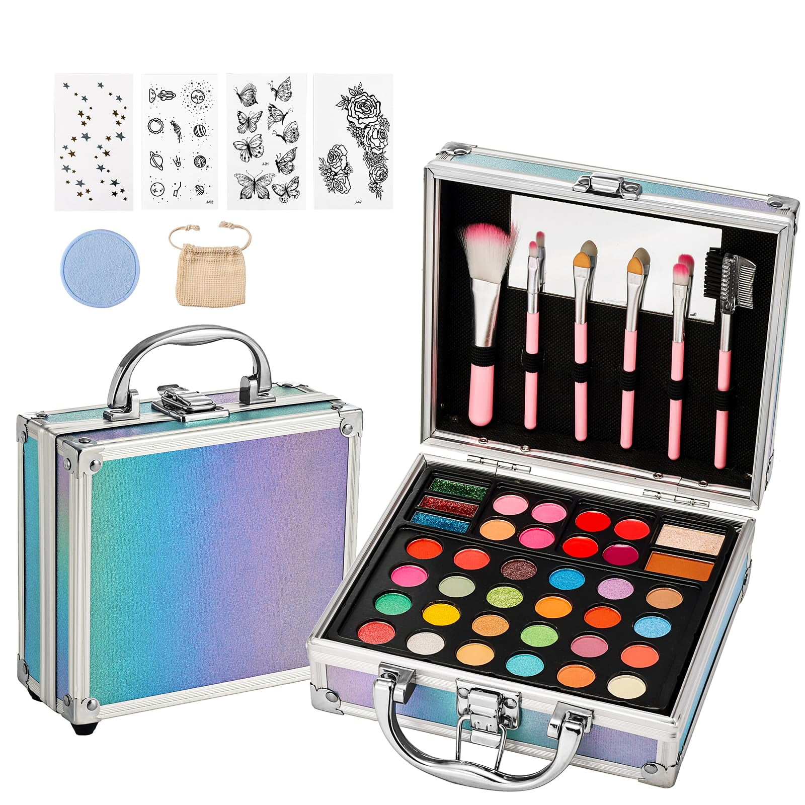 Anpro All-in-One Makeup Carry Case with Pro Teen Makeup Set, Full ...