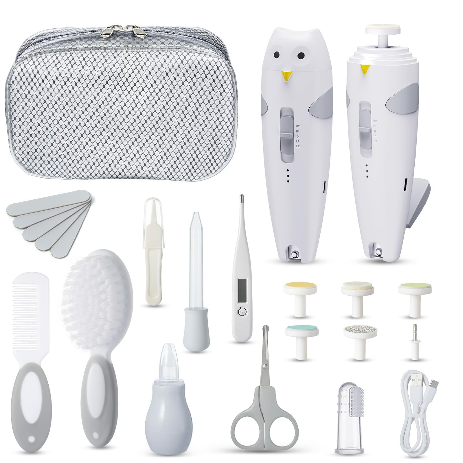 Anpro Baby Healthcare and Grooming Kit, 26 in 1 Rechargeable Nail ...