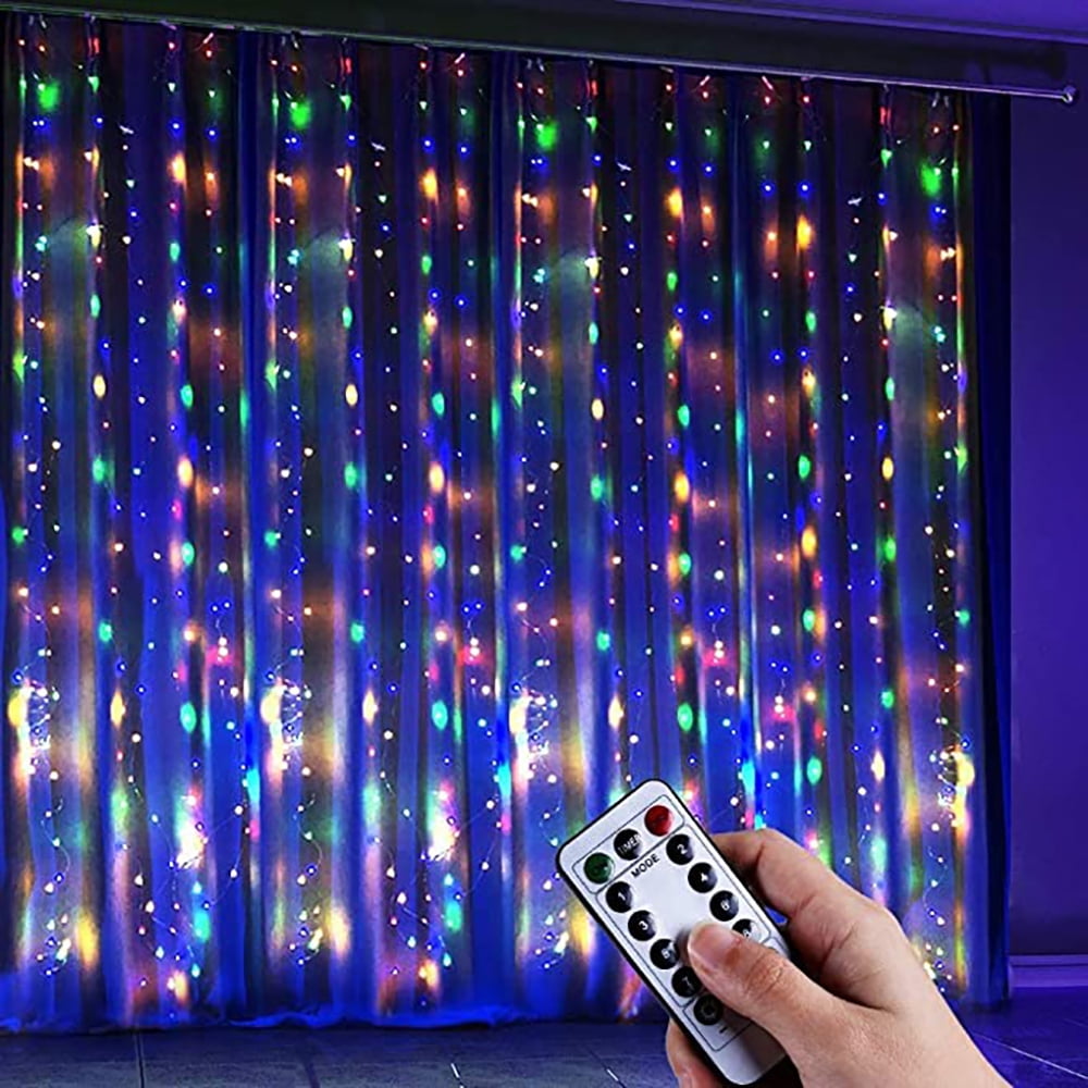 Anpro Color Changing LED Star Curtain String Light, USB Powered with ...
