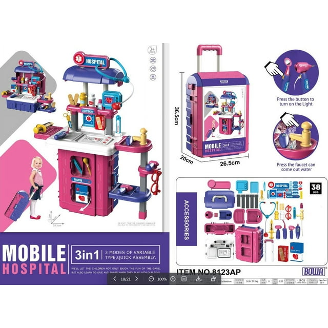 Anpro Doctor Kit for Kids, 3 in 1 Kids Doctor Playset Stethoscope and ...