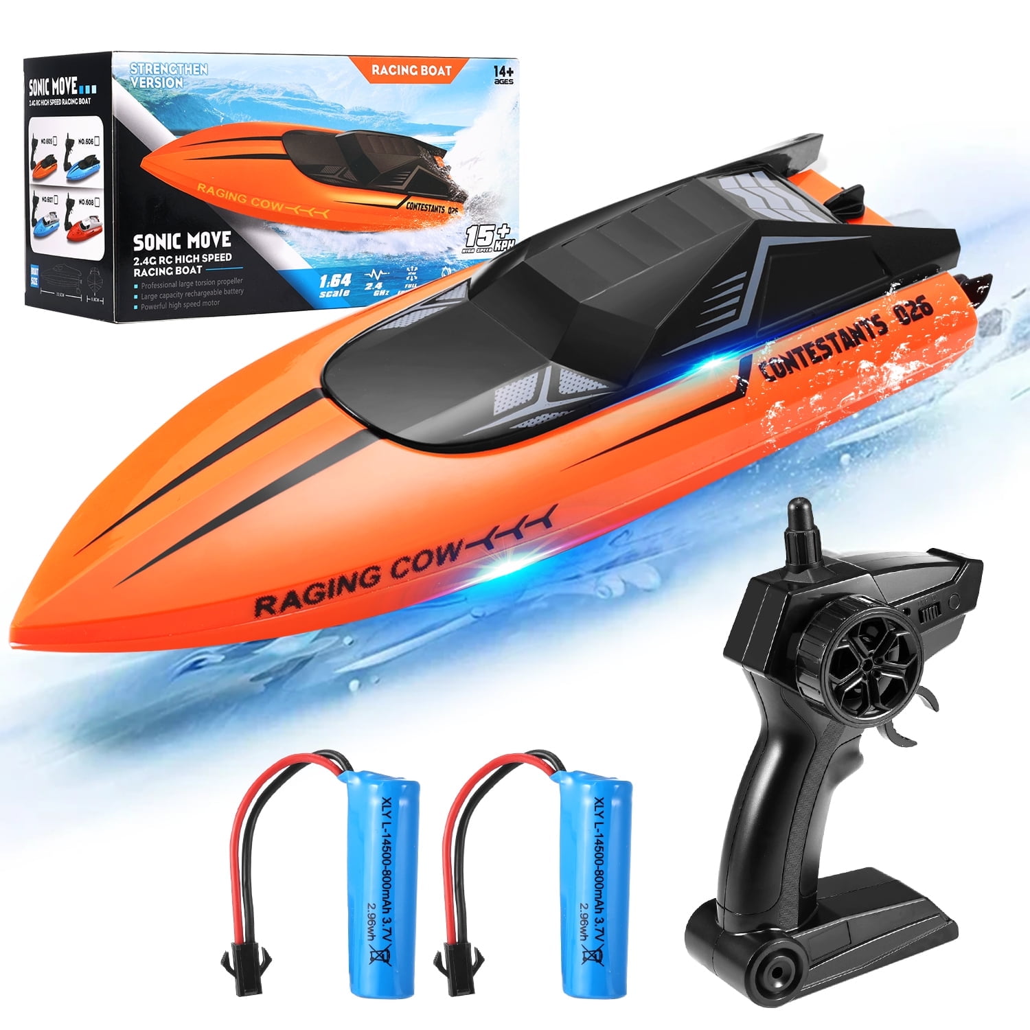 Anpro RC Boat 20+ MPH 2.4G Waterproof Remote Control Racing Boat for ...