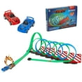 Anpro Race Track Set for Kids, Toy Car Track Set with 2 Pull-Back Cars ...