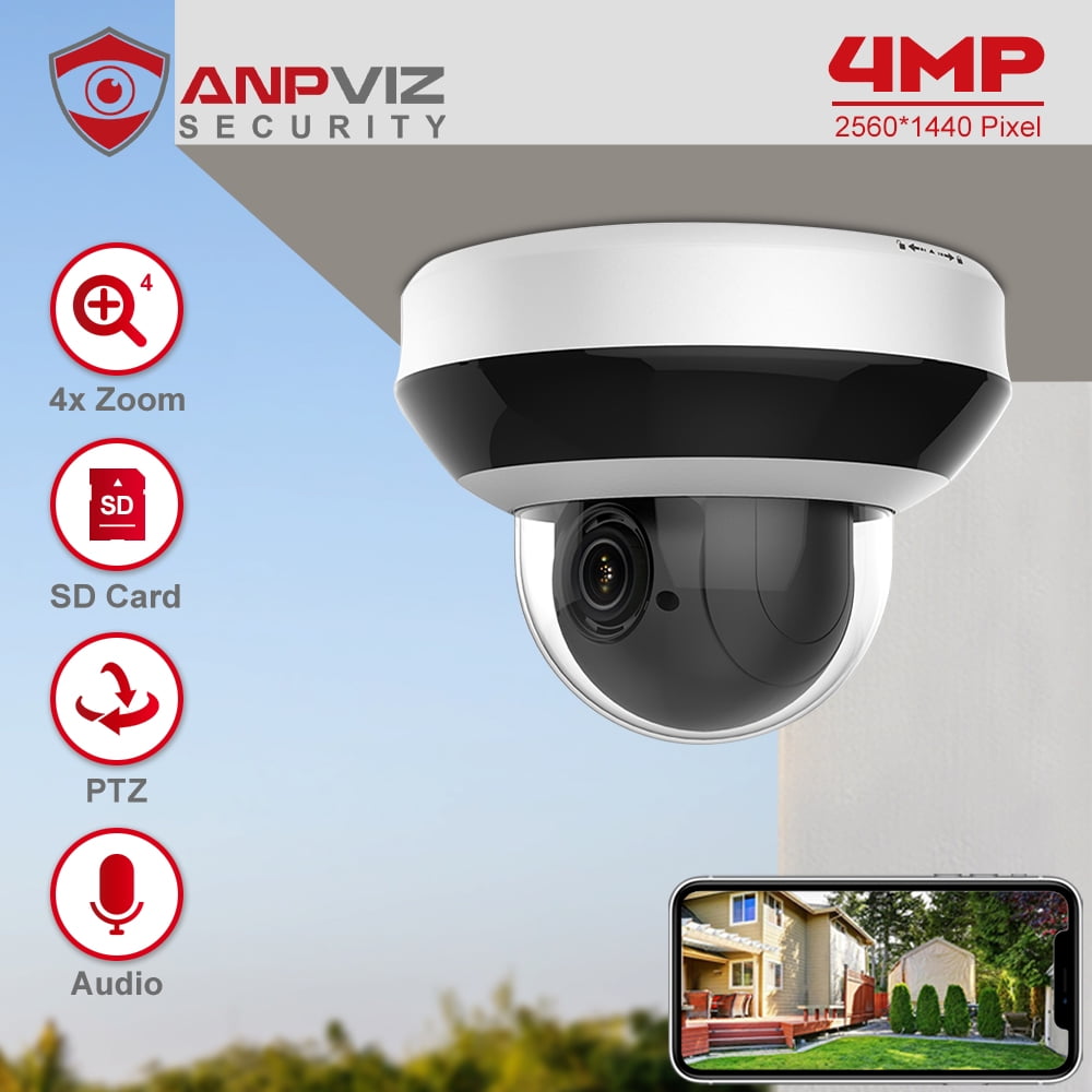 Anpviz 4MP PTZ IP Camera Outdoor Security 4X Zoom Dome POE CCTV ...