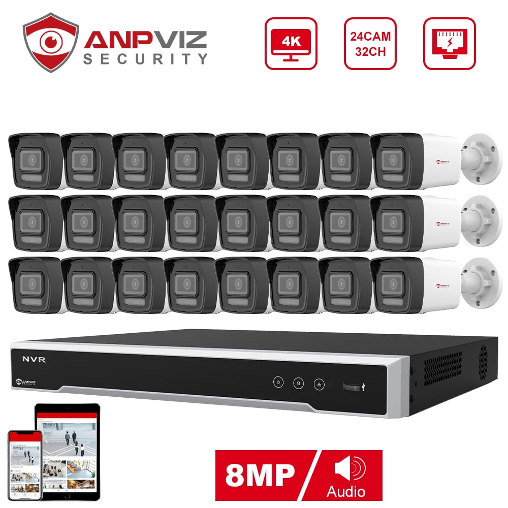 Anpviz 8CH 4K 8MP PoE Home Security Camera System, H.265+ NVR AI CCTV ...