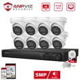 Anpviz 16CH 4K NVR, 8PCS 5MP IP Turret Security Camera System with 4TB ...