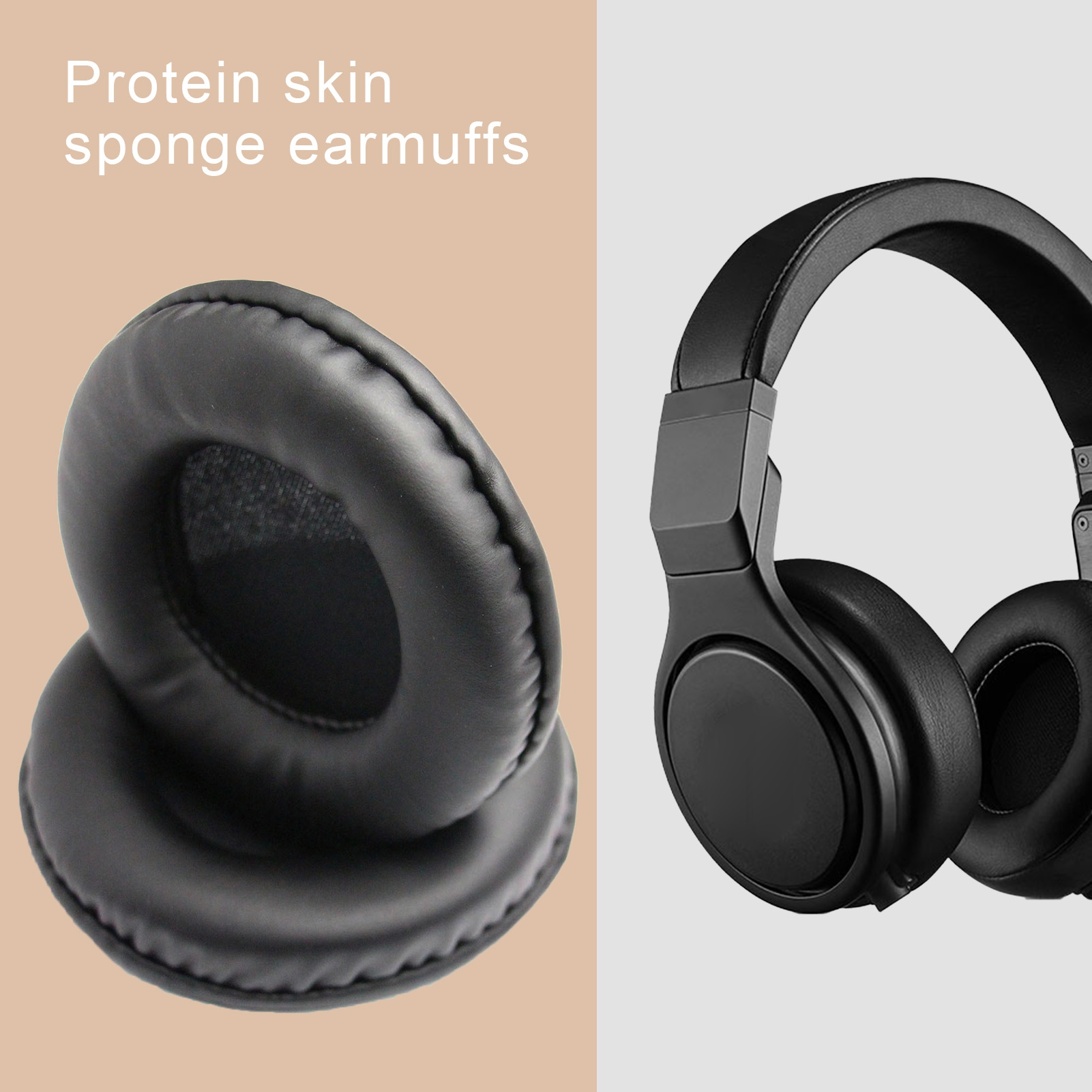 Anqbci 1 Pair Headphone Cushion Protective Replaceable Protein Faux ...