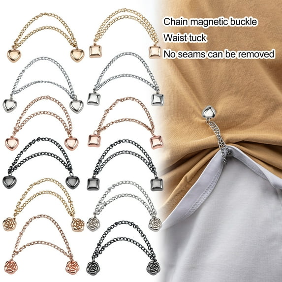 Anqbci 1 Pair Multi-Function Magnetic Clothing Clip with Chain Multi ...
