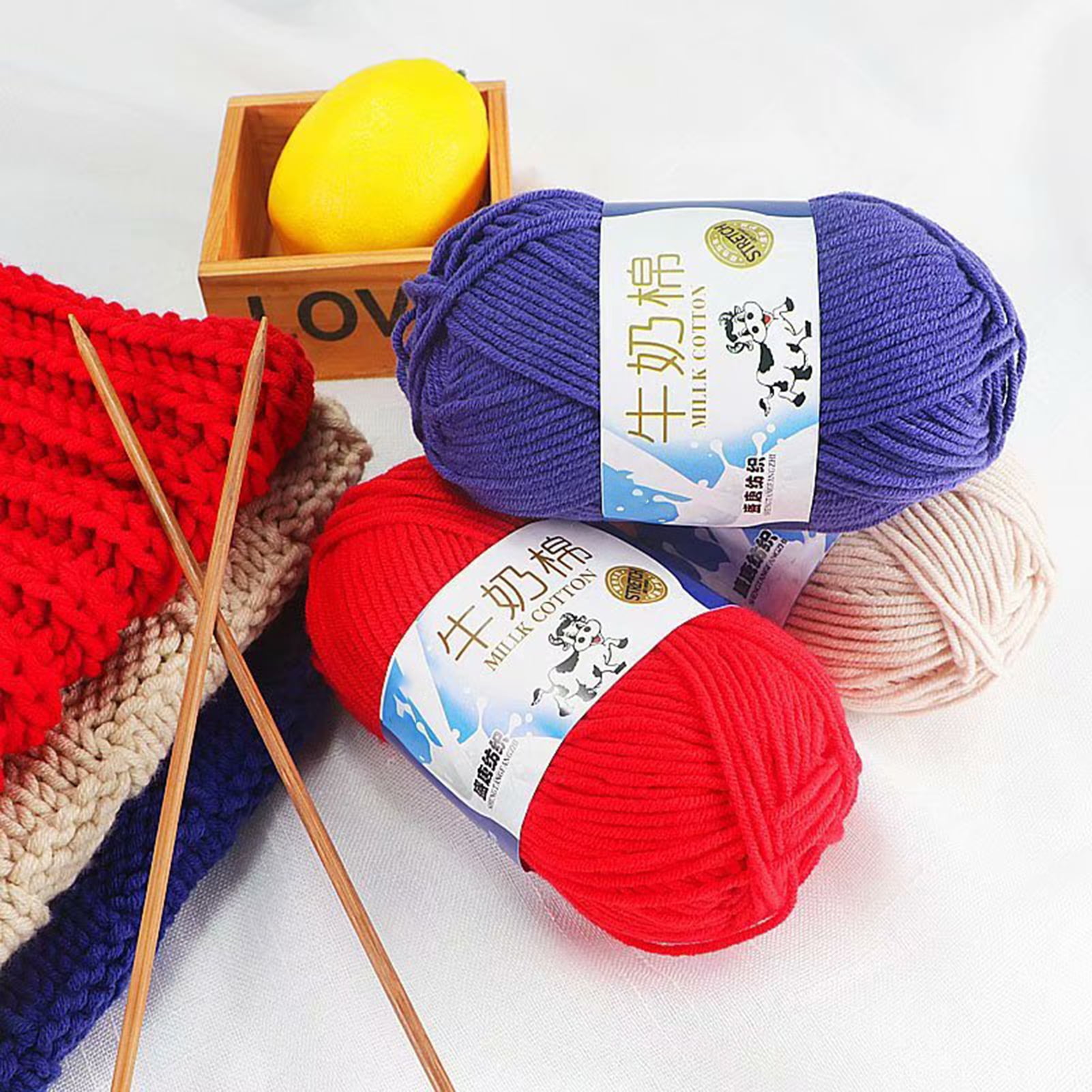 Anqbci 1 Roll 5-strand Wool Yarn Soft Warm DIY Beginner Needlework Hand ...