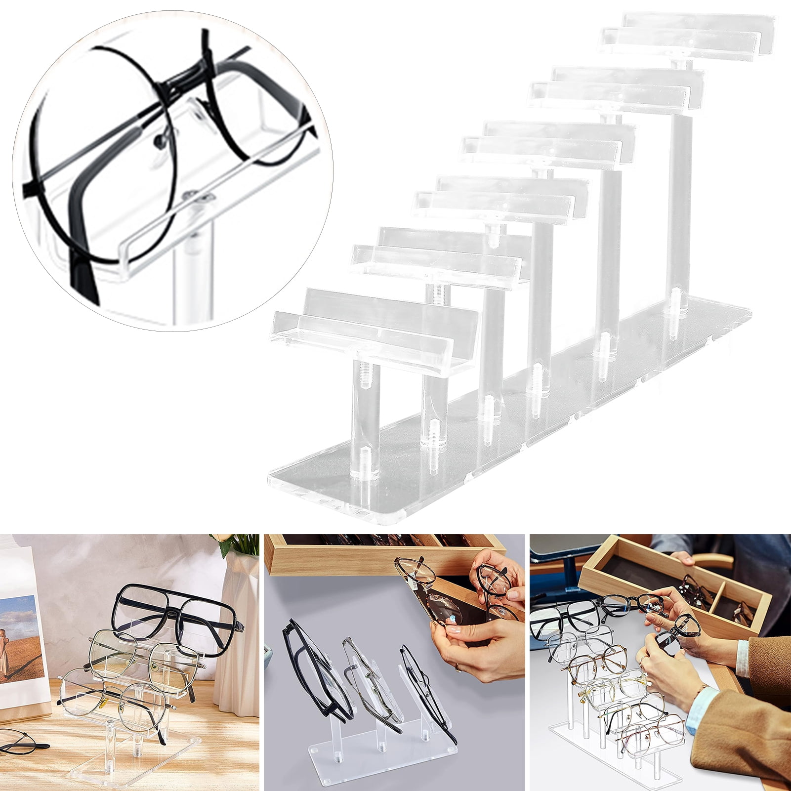 Anqbci 1 Set Acrylic Glasses Display Stand Multi-tiers Heavy Duty Non ...