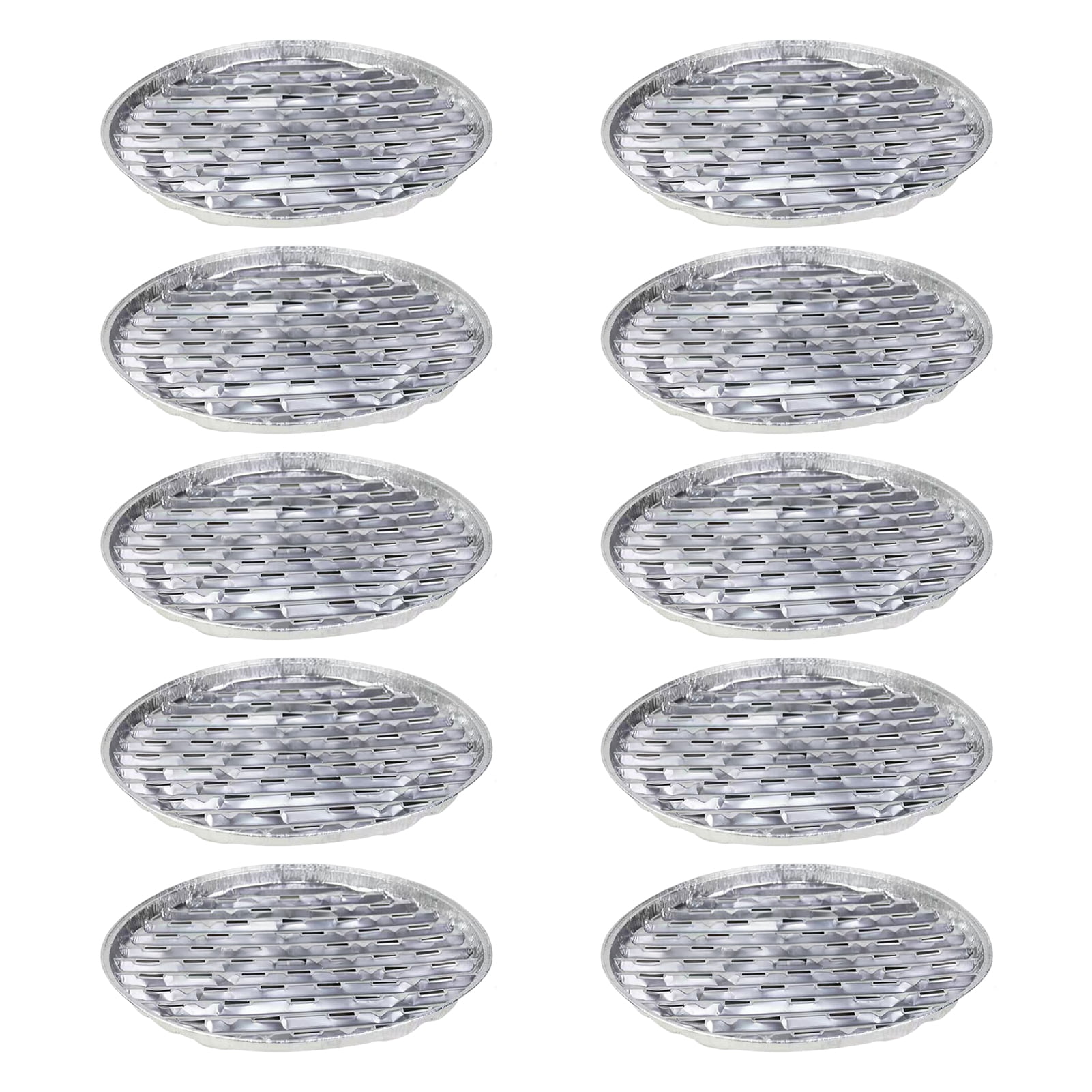 Anqbci 10Pcs Aluminium Grill Tray BBQ Grill Pan with Grooves ...