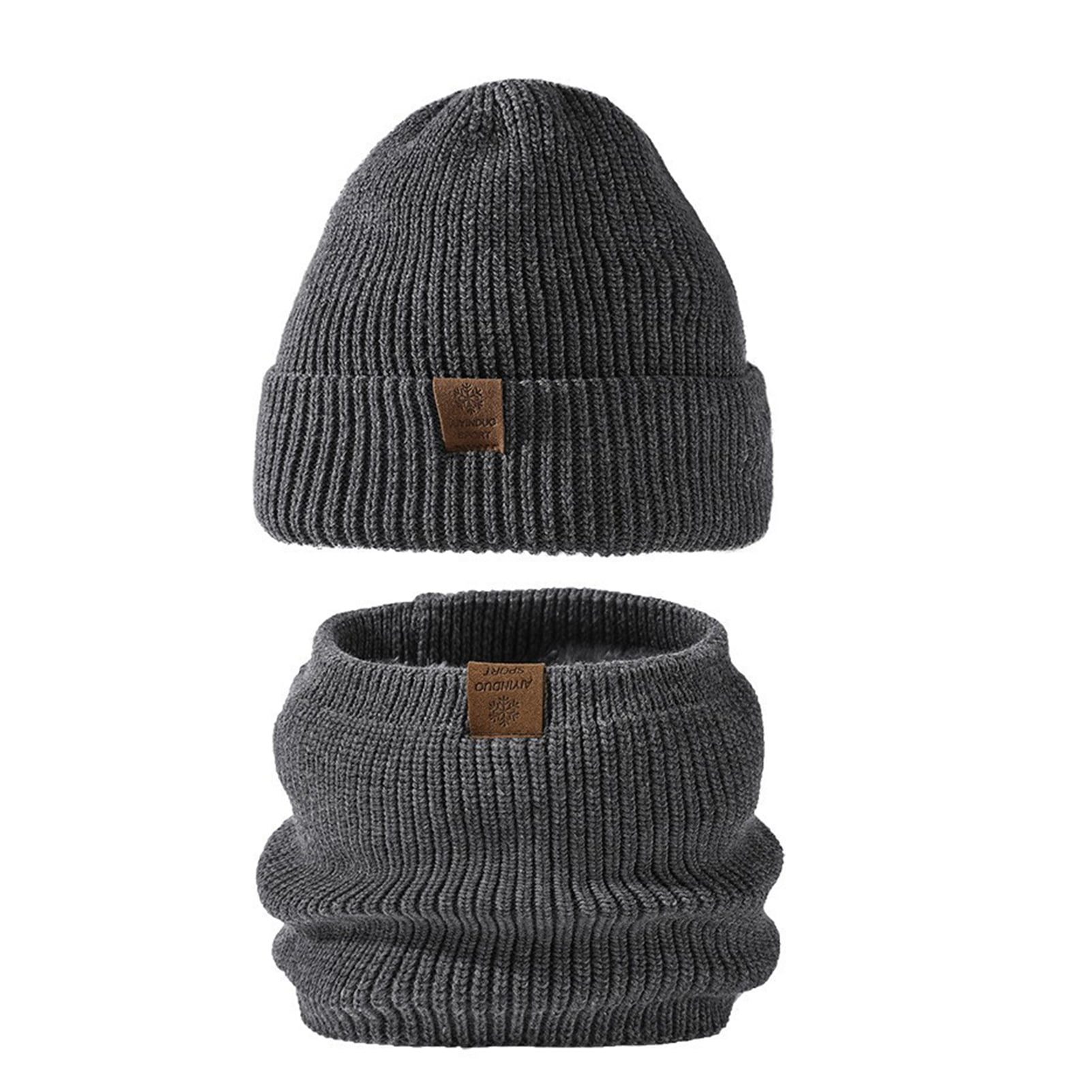Anqbci 2 Pcs/Set Women Winter Hat And Scarf Set Thick Double-layered ...