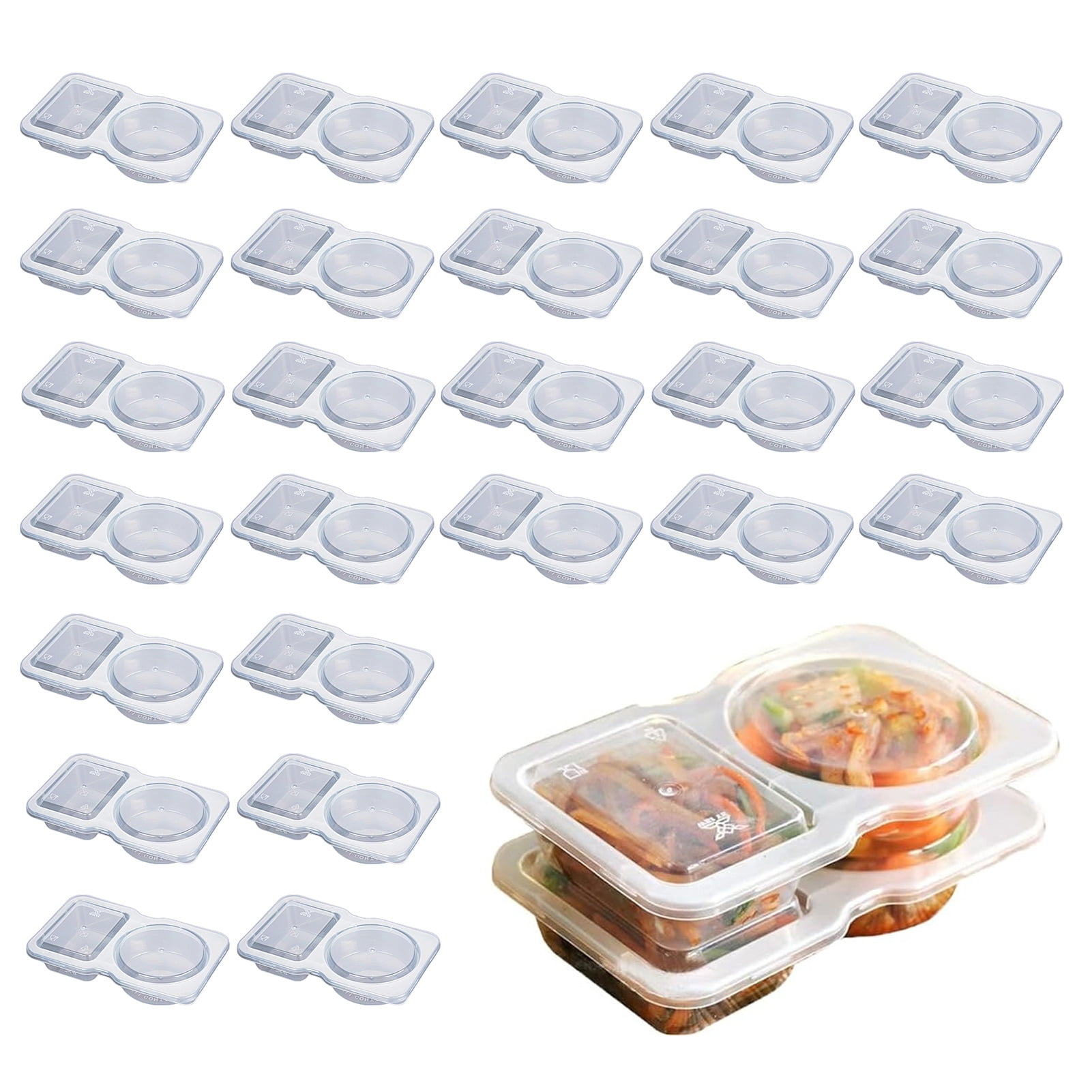 Anqbci 5/15/25/35Pcs Double Compartment Condiment Container with Lid ...