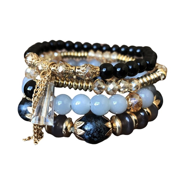 Anqbci 5 Pcs Women Bracelets Faux Crystal Multi Pendant Retro Bohemian ...
