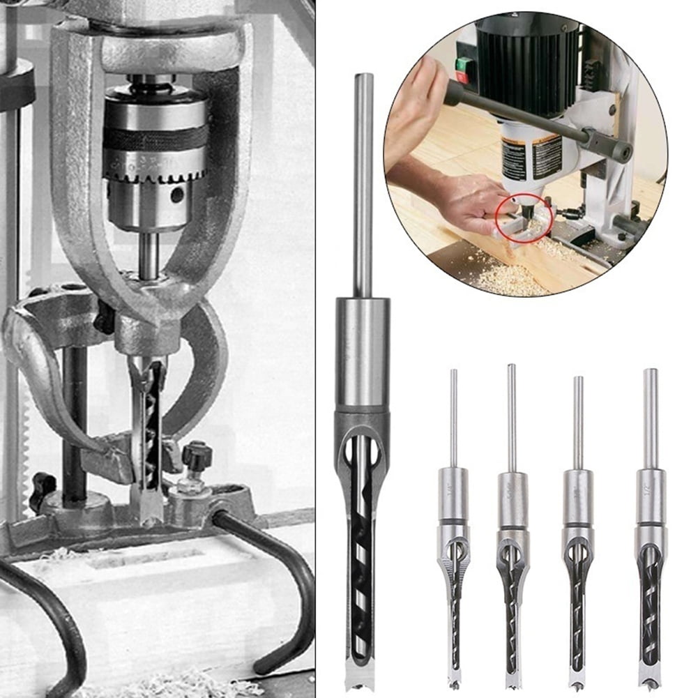 Anqbci 6/6.4/8/10/12.7mm HSS Square Hole Drill Bit Mortising Chisels ...