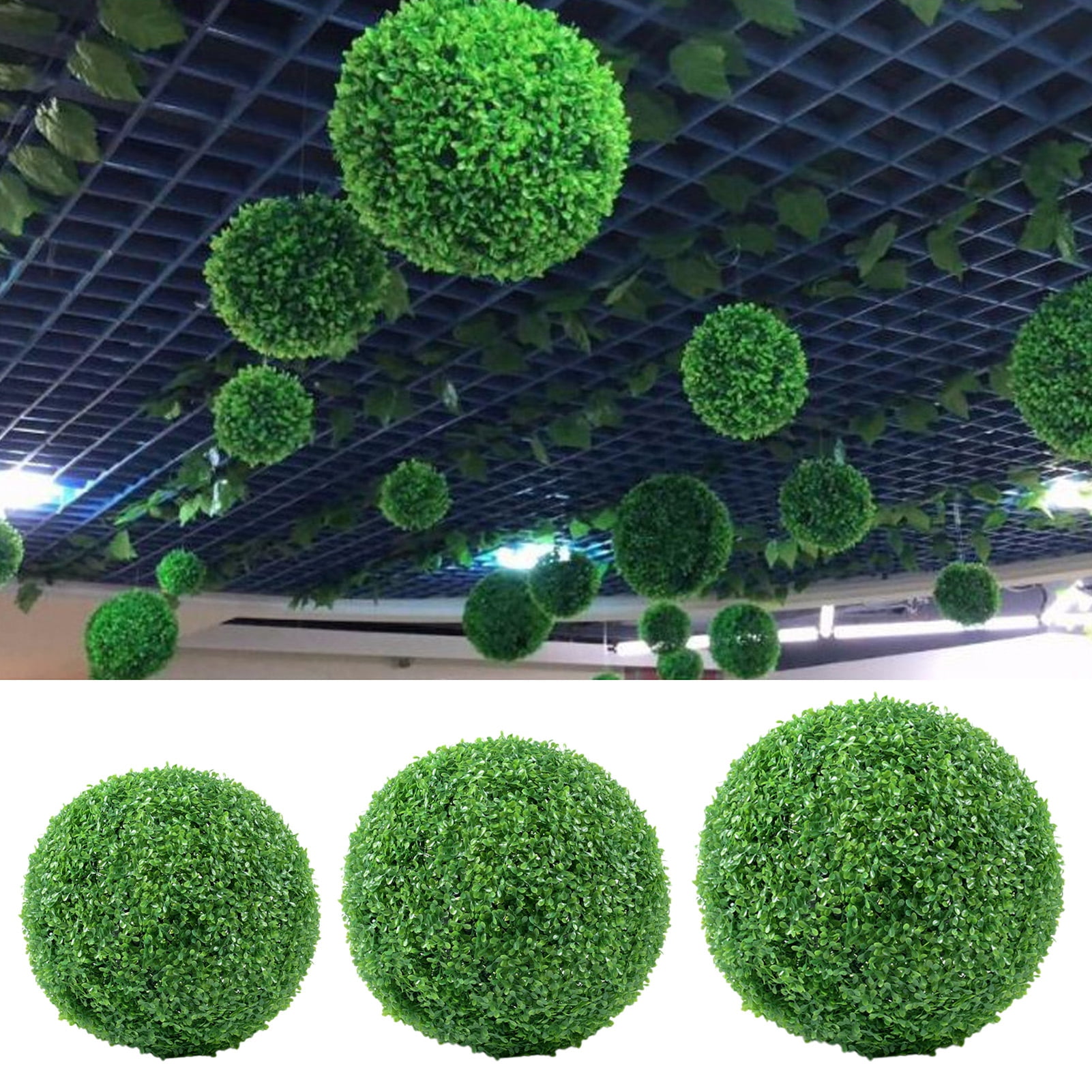 Anqbci Artificial Plant Topiary Ball Decoration Faux Boxwood Ball UV ...