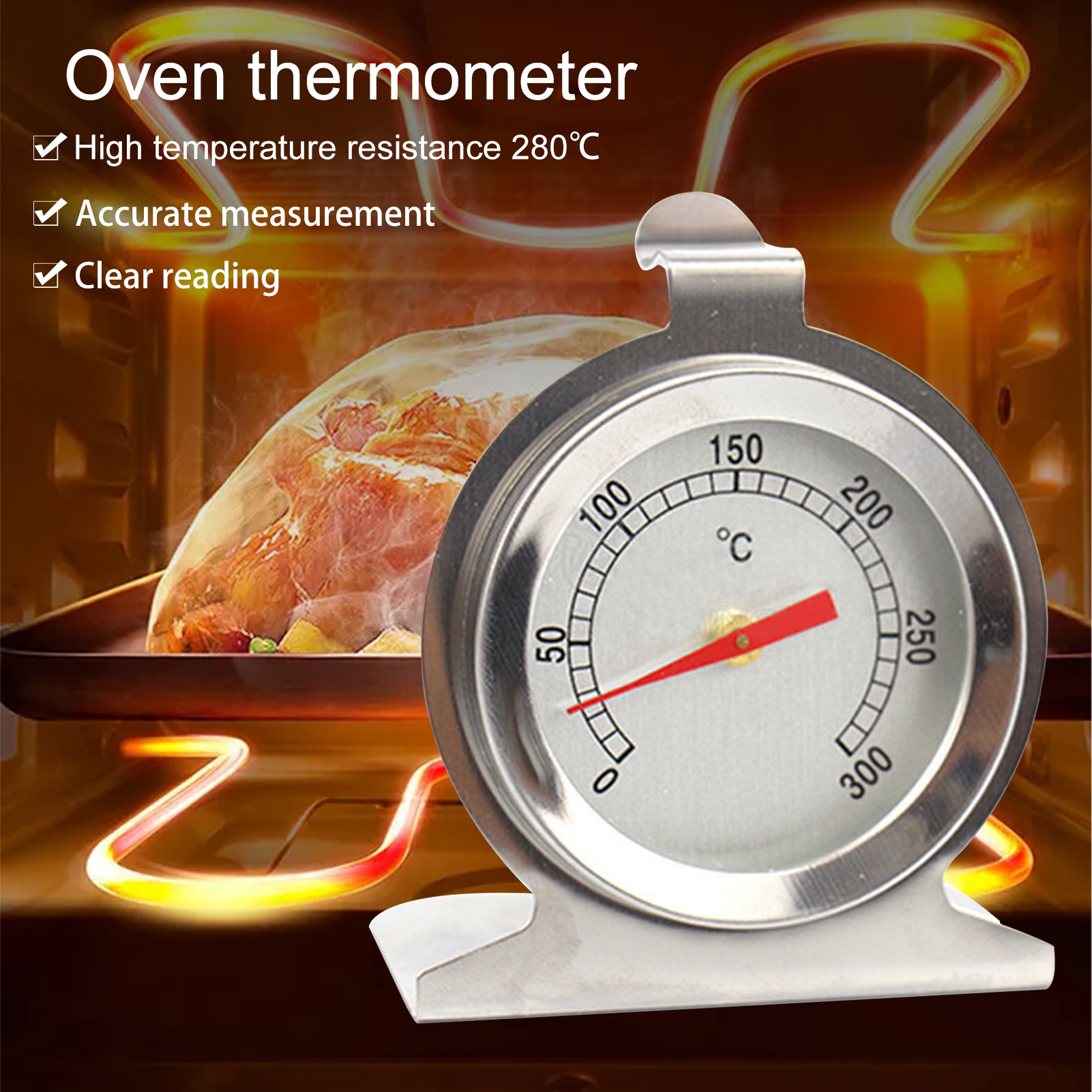 Anqbci BBQ Thermometer Gauge Easy Reading Long Durability Stainless ...