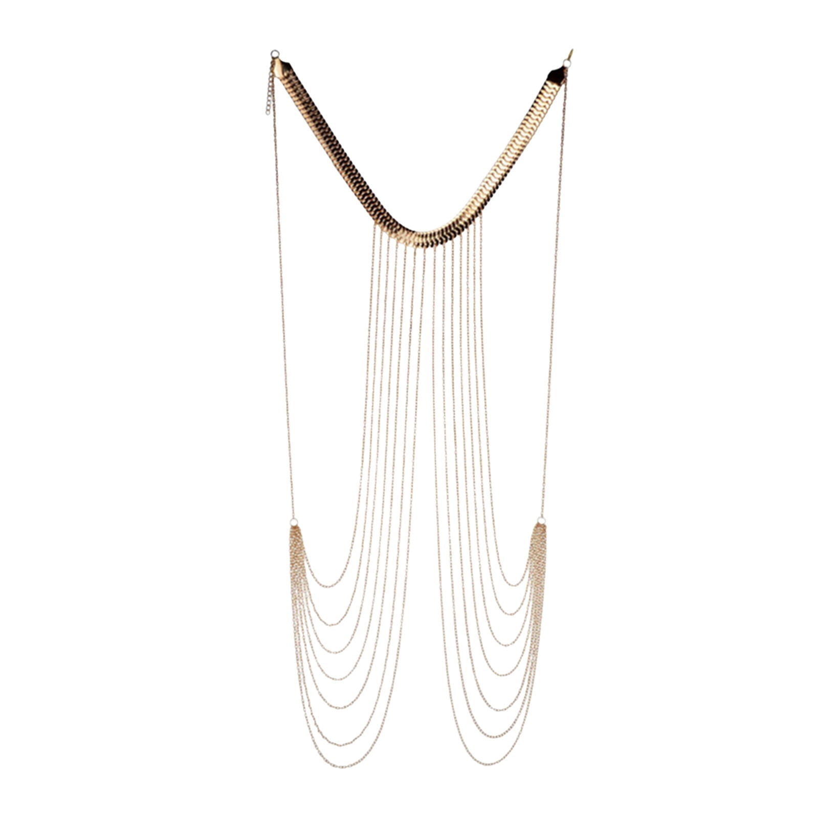 Anqbci Multi-layered Body Chain Tassel Chest Jewelry Adjustable Beach ...
