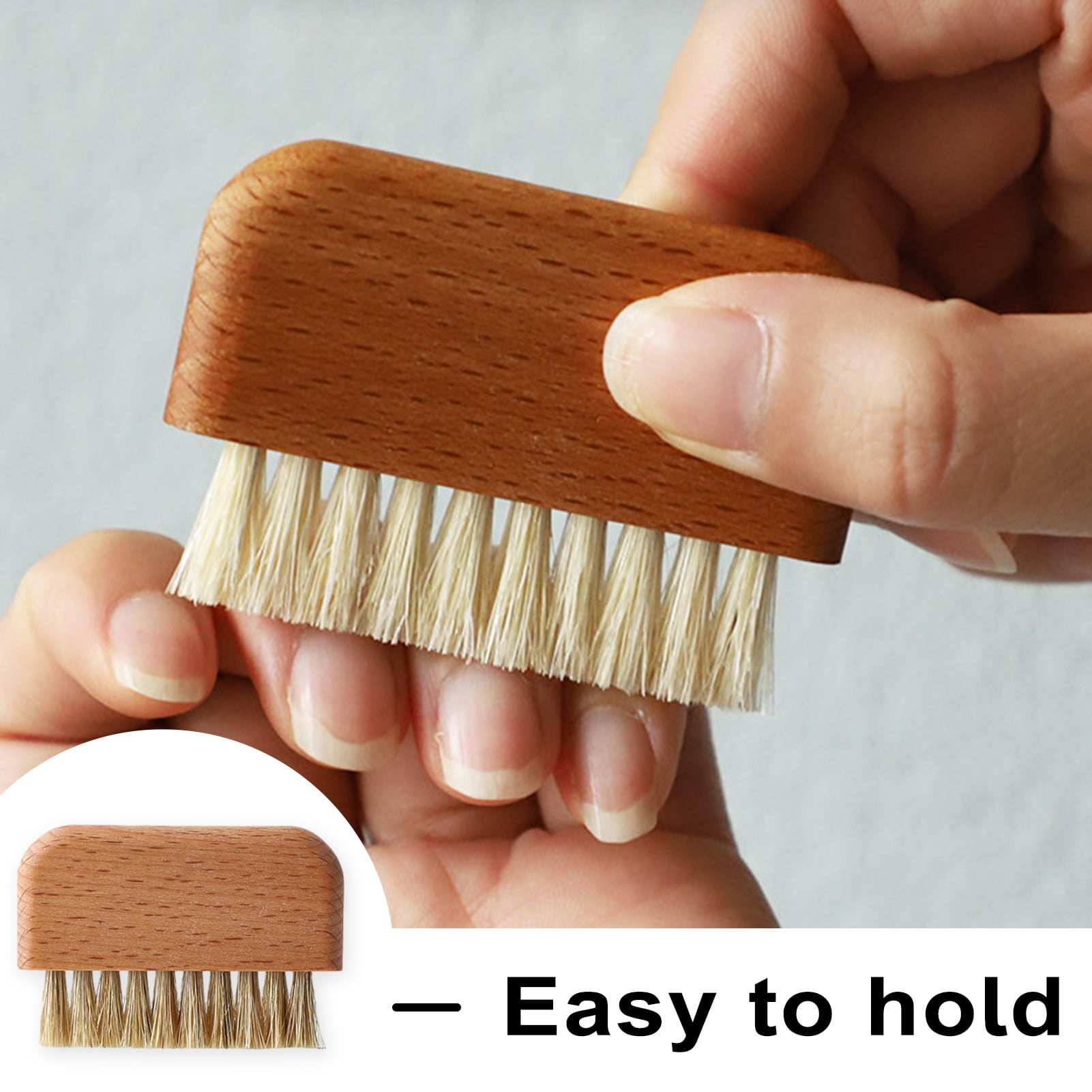 Anqbci Bristle Nail Brush Solid Wood Gentle Cleaning Tool Removes ...