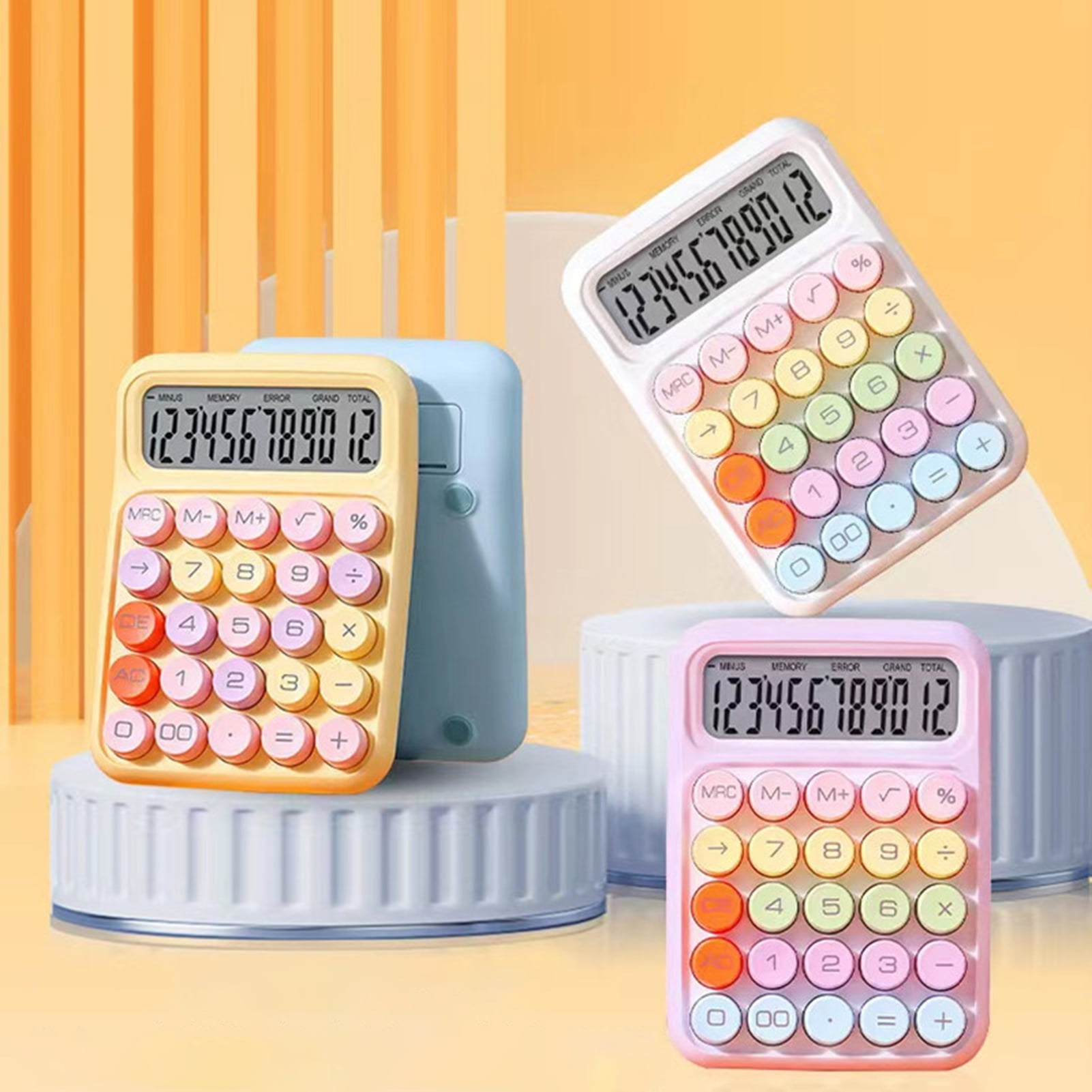 Anqbci Calculator Typewriter-Inspired Round Button Large Screen ...