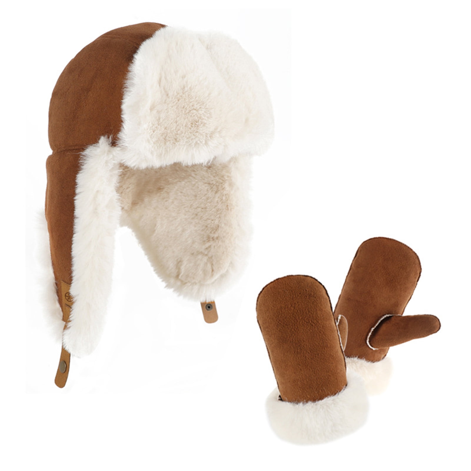 Anqbci Children Winter Hat Gloves Faux Fur Line Thickened Full ...