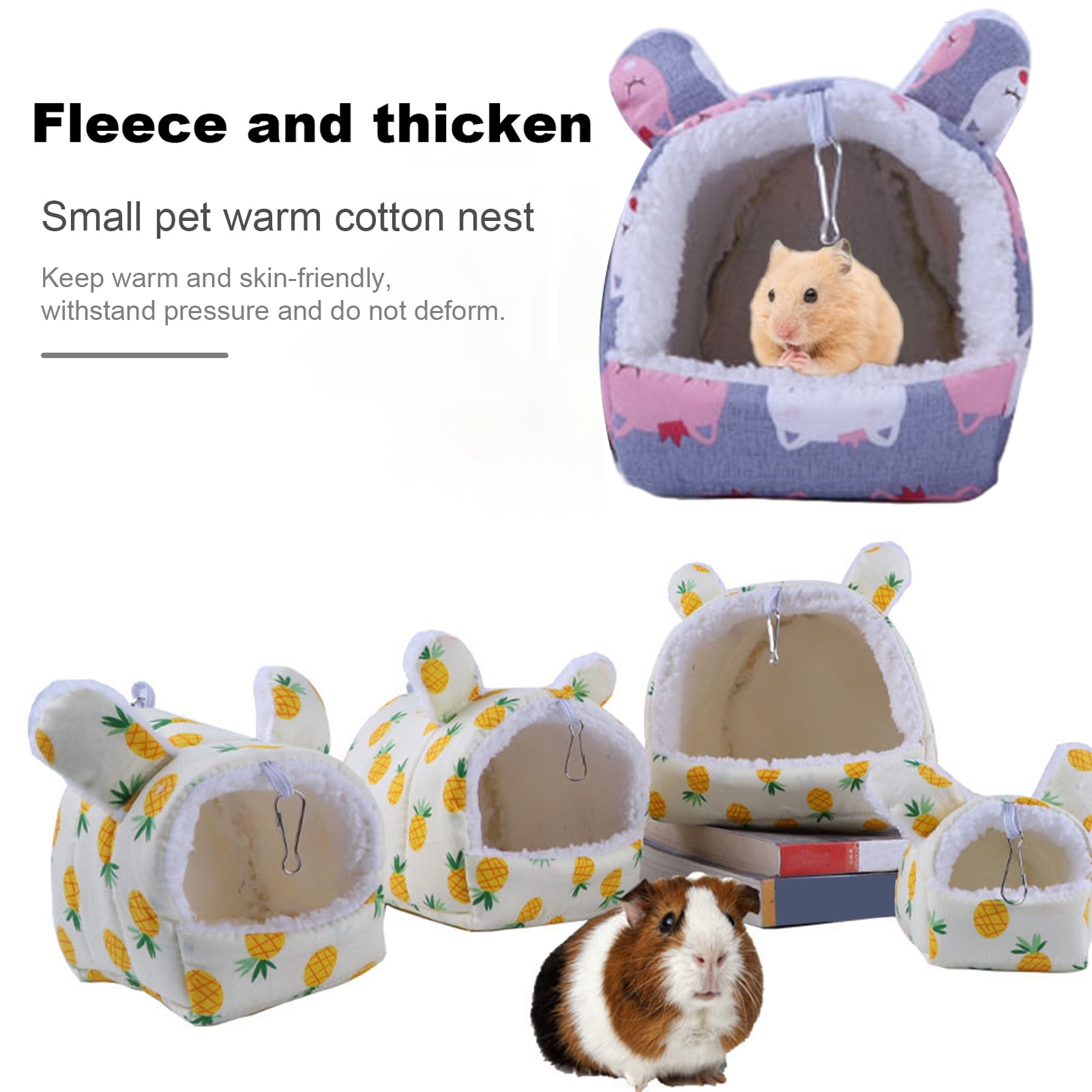 Anqbci Cozy Hamster Nest Semi-enclosed with Hanging Hook Cartoon ...
