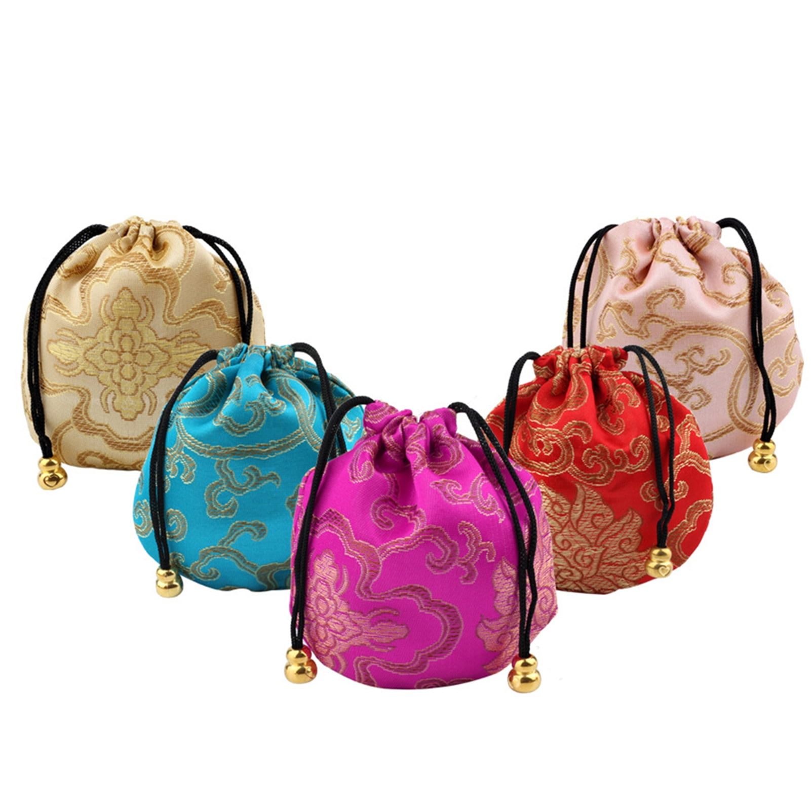 Anqbci Embroidery Cloud Pattern Sachet Lucky Bag Beads Drawstring ...