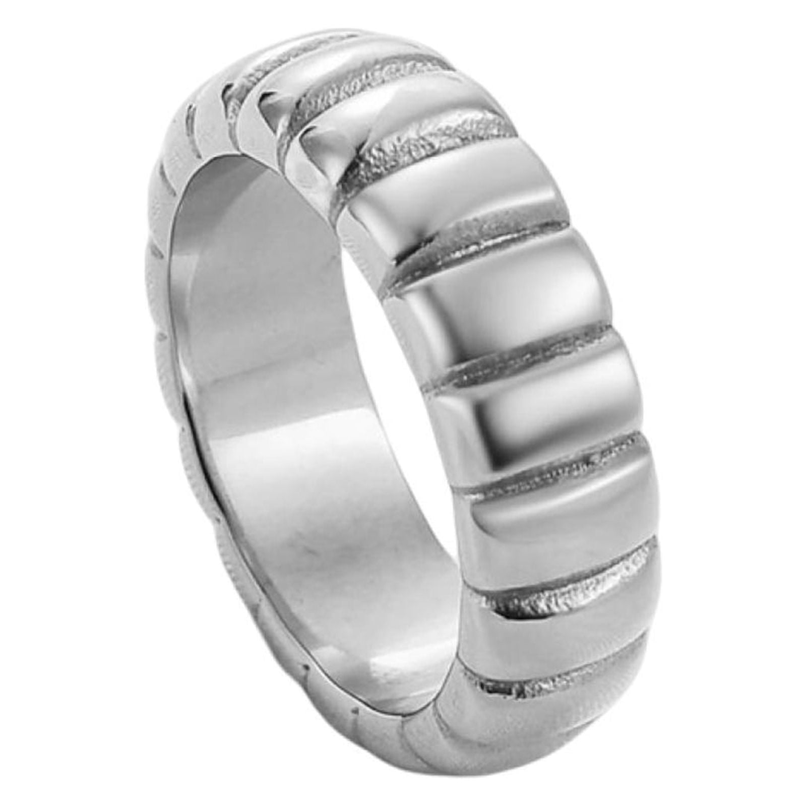 Anqbci Finger Band Raised Grain Geometric Electroplating Bright Luster ...